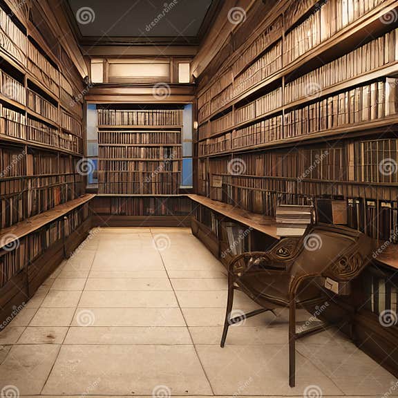 Books in the Empty Library. AI Stock Illustration - Illustration of vintage, encyclopedia: 275386792