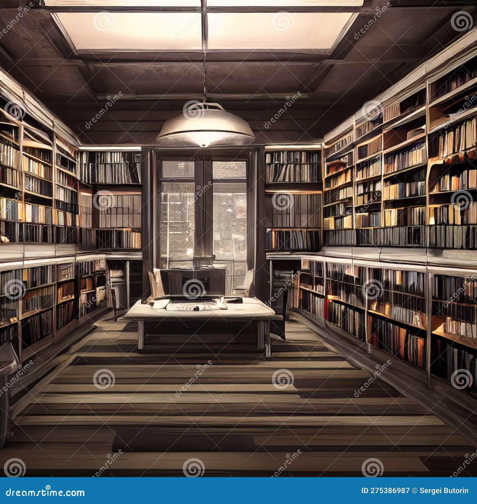 Books in the Empty Library. AI Stock Illustration - Illustration of ...