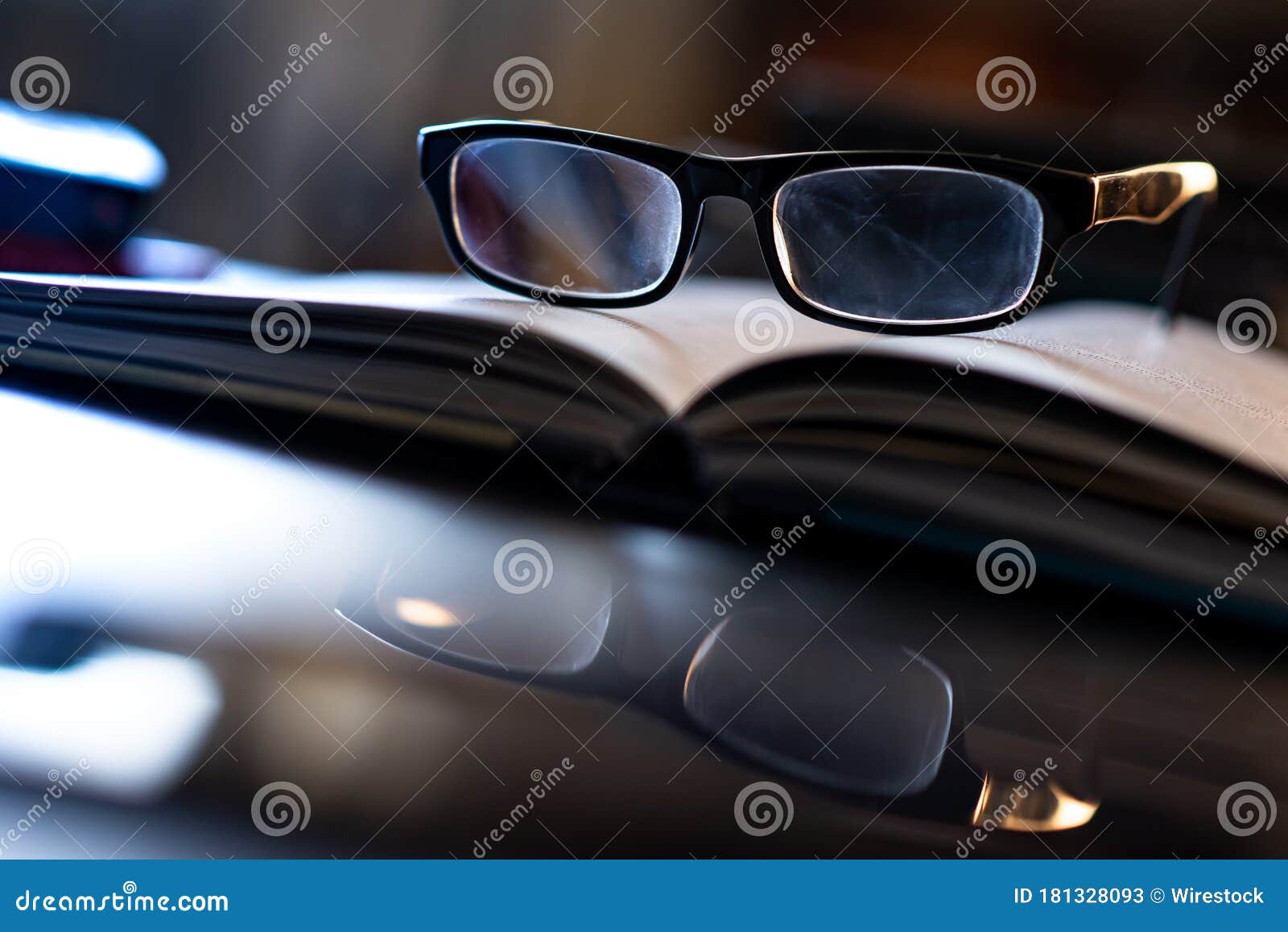 Books and eye glasses stock image. Image of reading - 181328093
