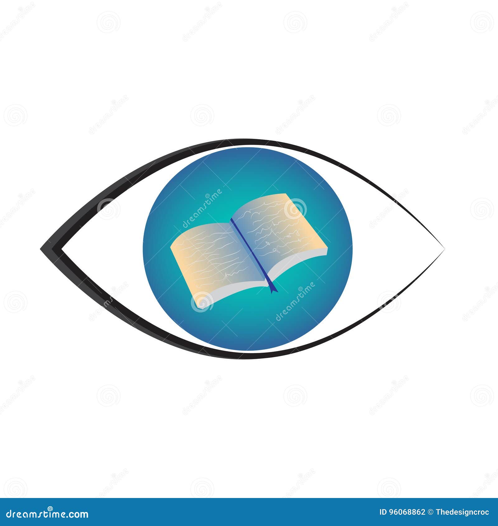 Books eye vector stock vector. Illustration of logotype - 96068862