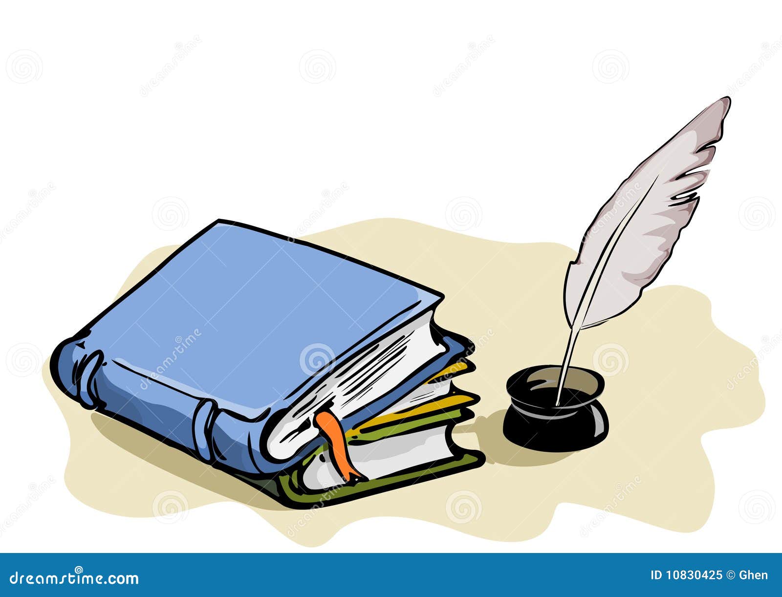 Books and feather-pen stock vector. Illustration of book - 10830425
