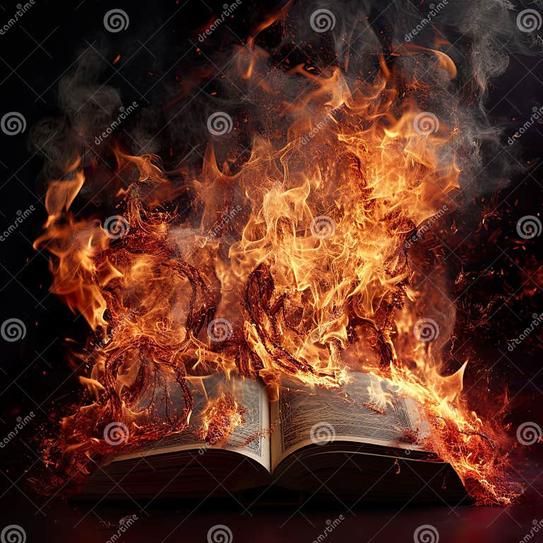 Books on Fire Represent a Powerful and Evocative Symbol of Knowledge ...