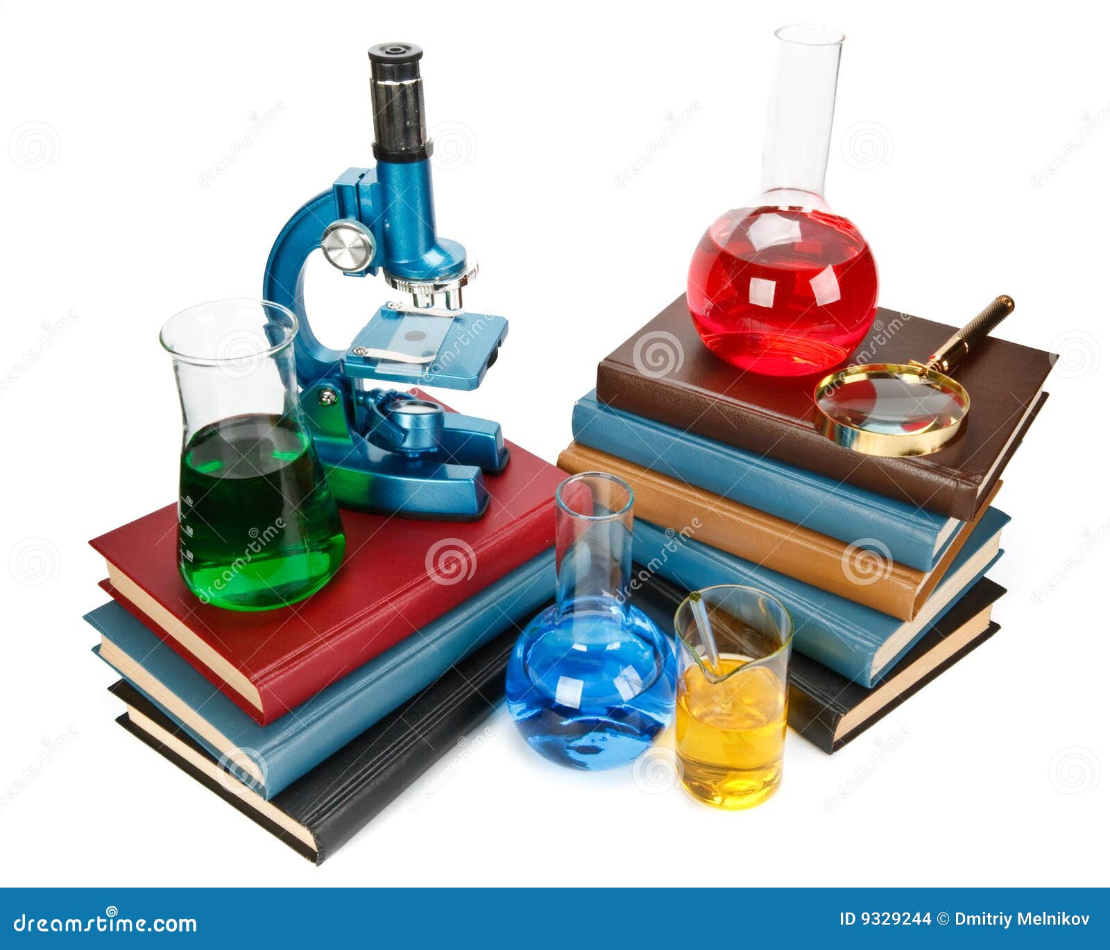 Books and flasks stock photo. Image of analyze, instrument - 9329244