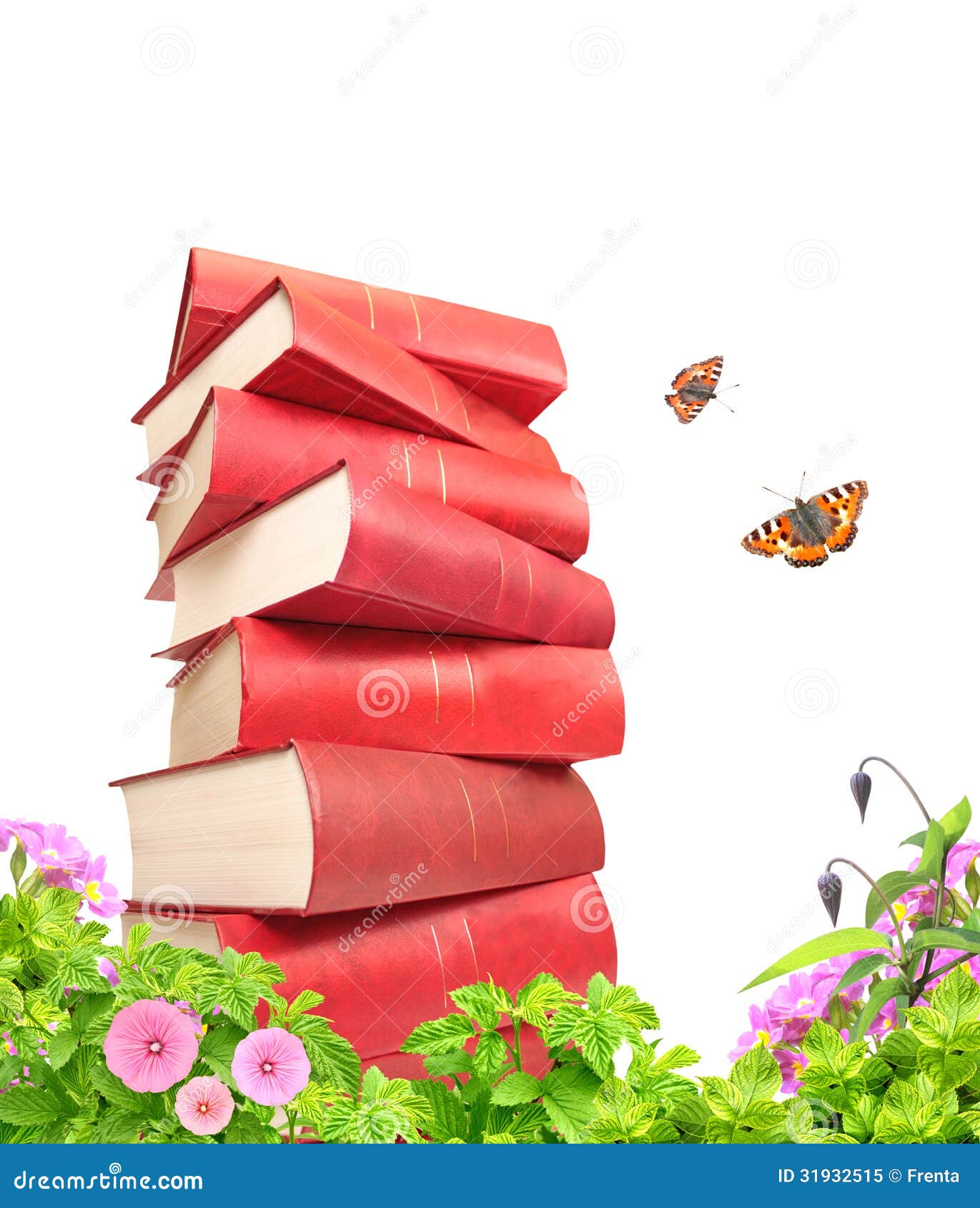 Books, Flowers and Butterflys Stock Image - Image of imagination ...