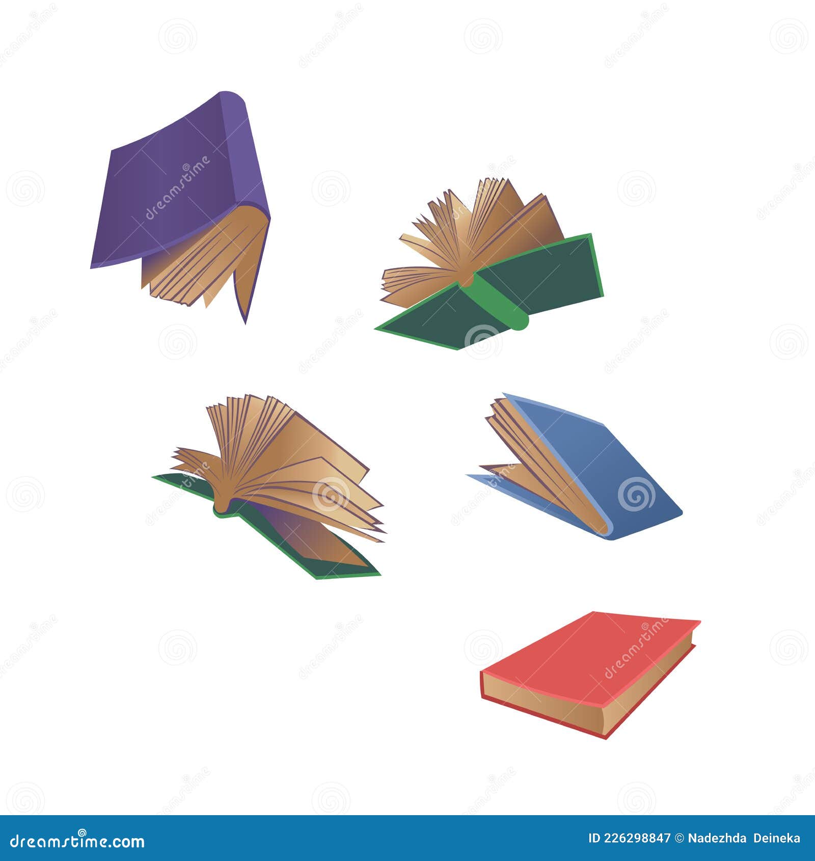Books Flying Cartoon Vector Illustration Stock Vector - Illustration of ...