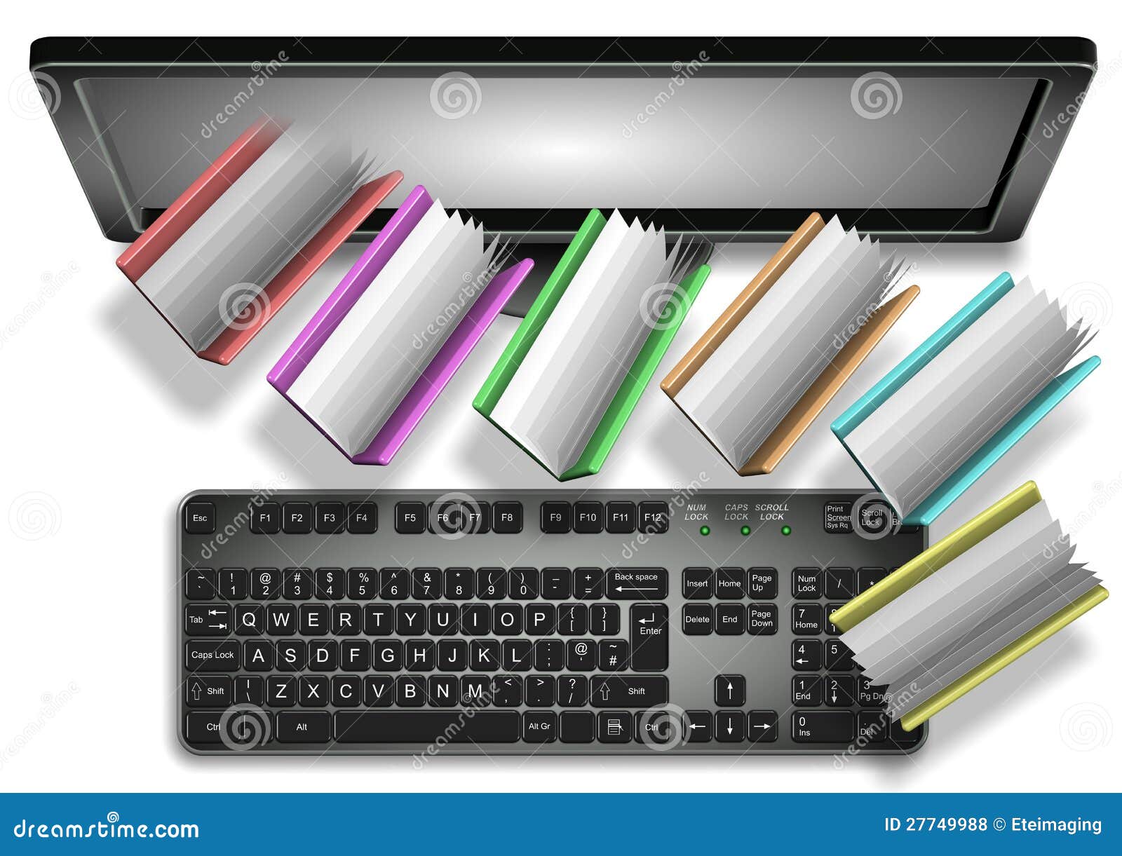 Books and Folders from Computer Stock Illustration - Illustration of ...