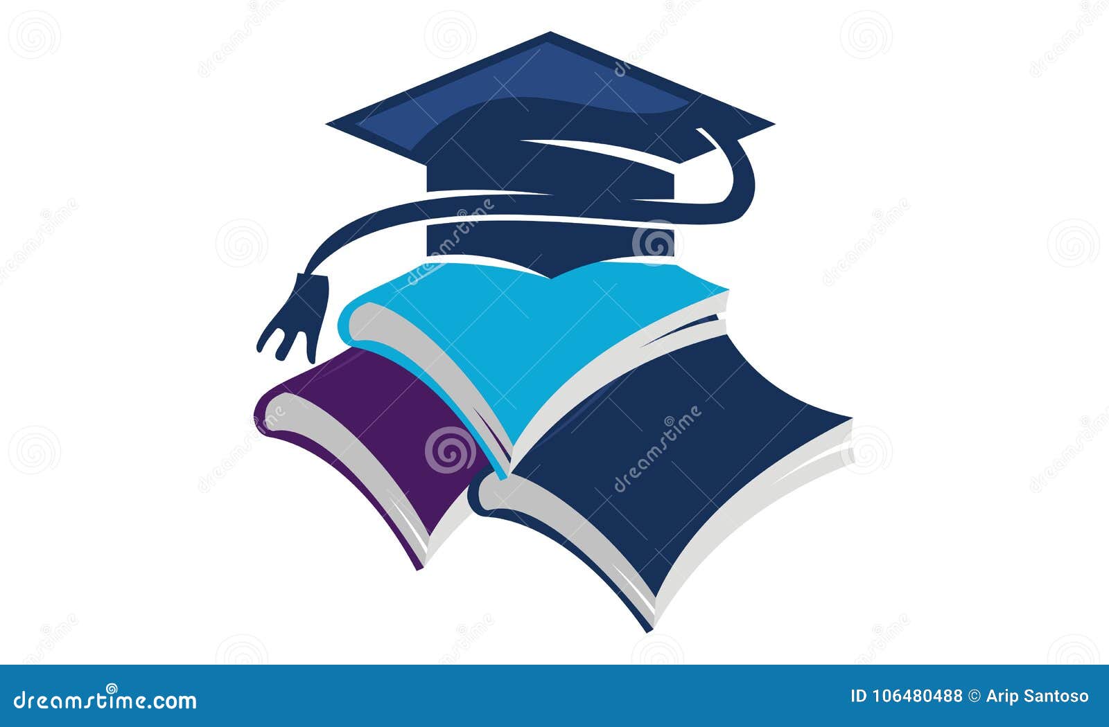 Books Graduation Cap stock vector. Illustration of books - 106480488 Books Graduation Cap stock vector. Illustration of books - 106480488