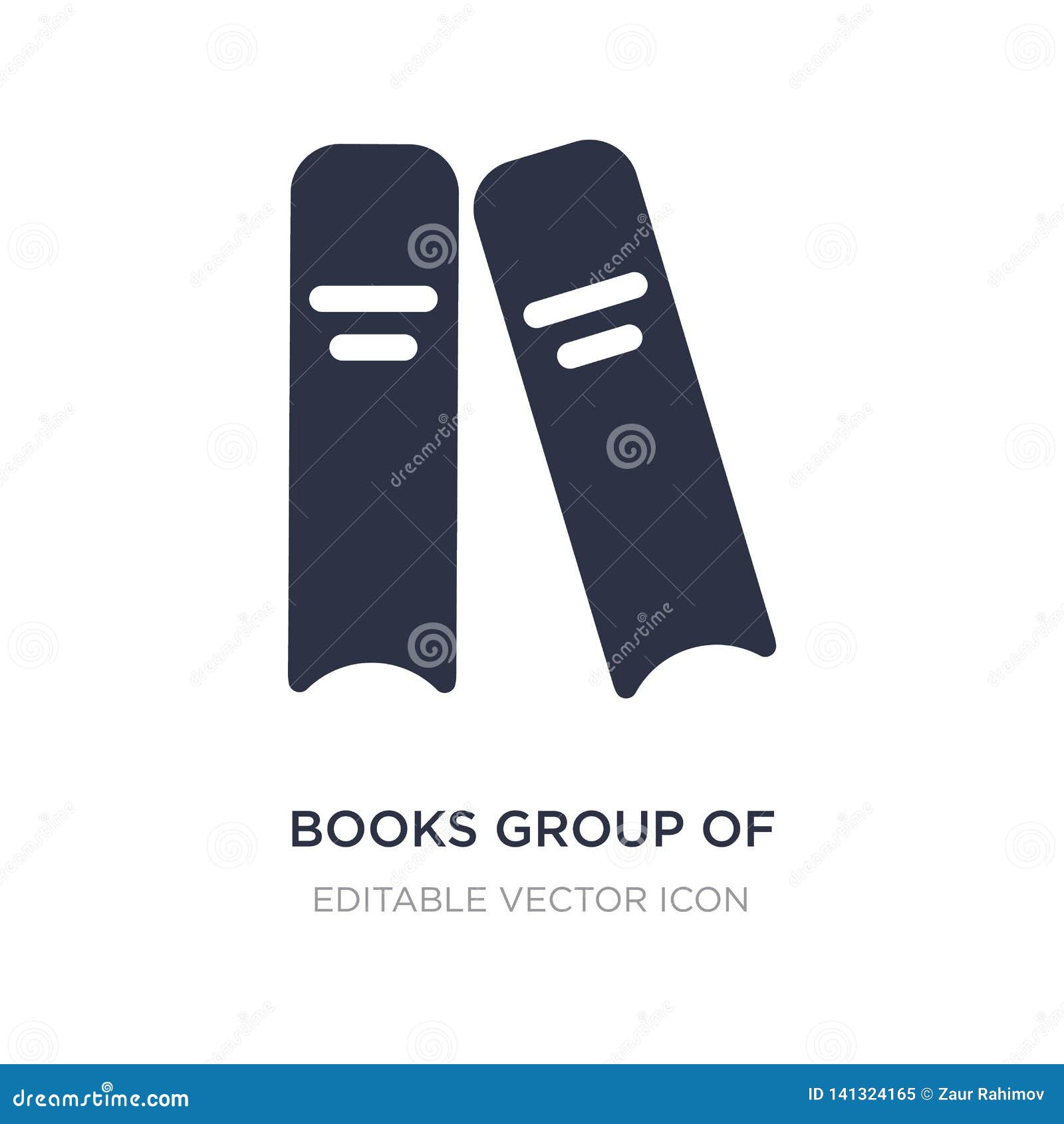 Books Group of Three from Side View Icon on White Background. Simple ...
