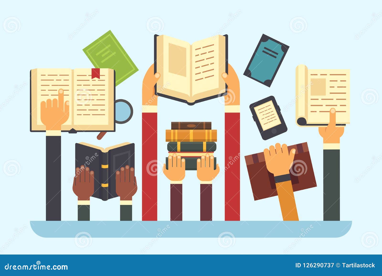 Books in Hands. Reading Library Book. Hand Holding Textbook, Read and ...