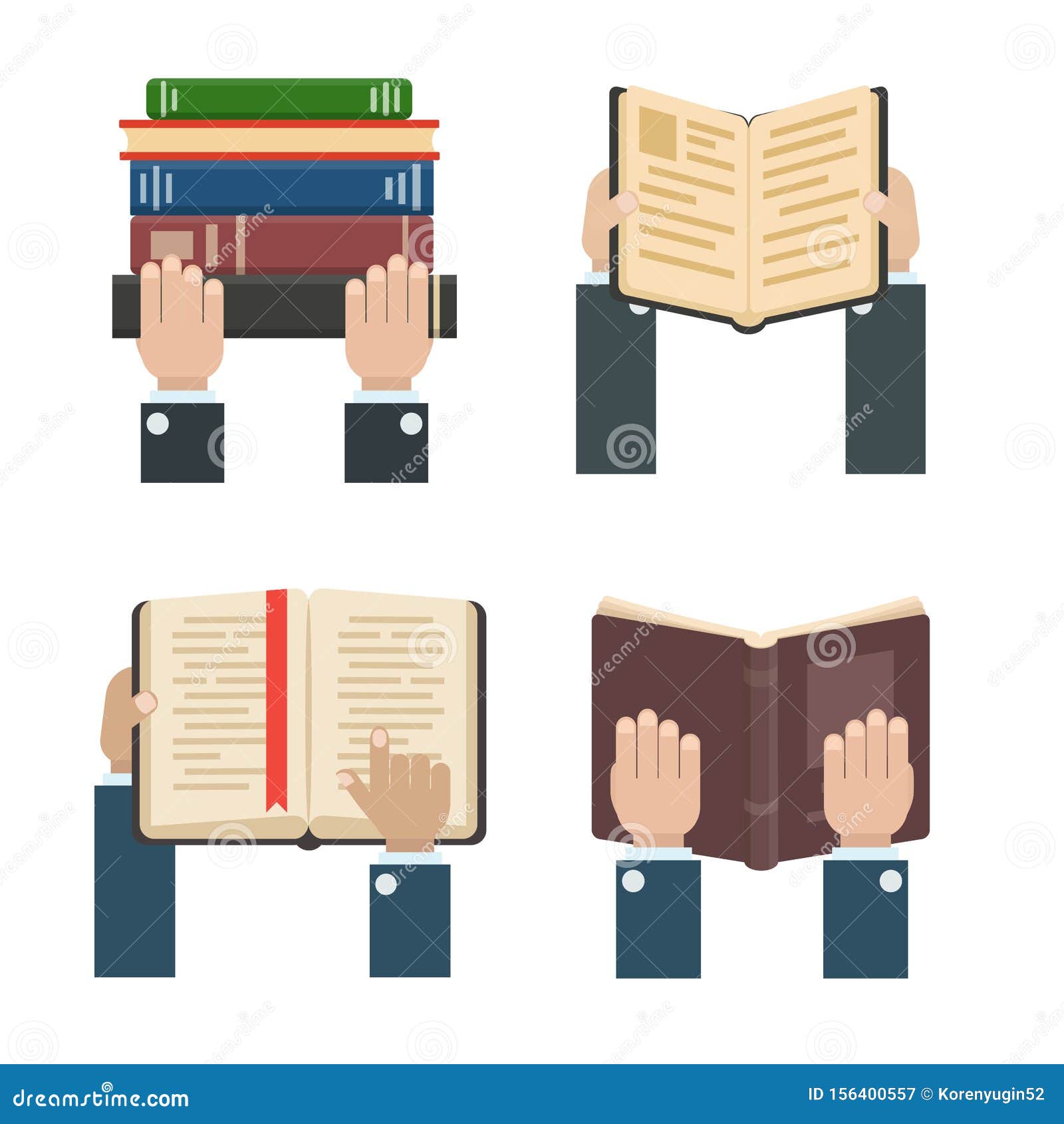 Books in Hands. Reading Library Book Stock Vector - Illustration of ...