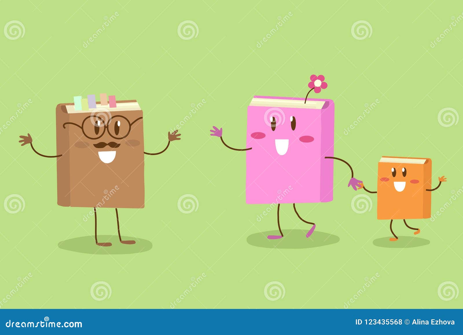 The books are having fun stock vector. Illustration of library - 123435568