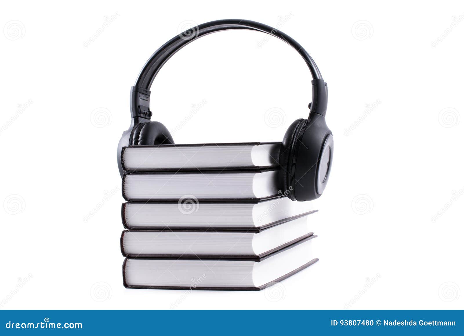 Books with Headphones. Audio Book Concept Stock Photo - Image of ...