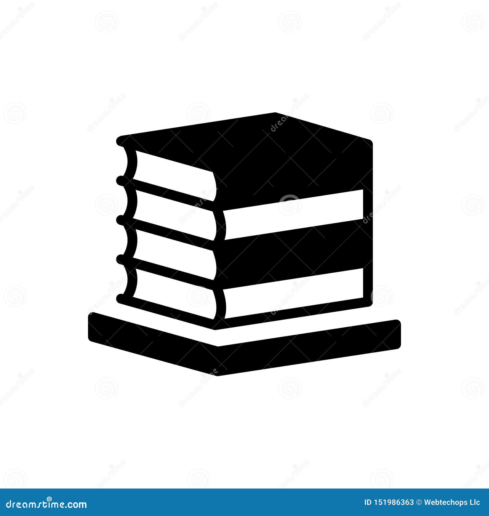 Black Solid Icon for Books, Bibliography and Collection Stock Vector ...