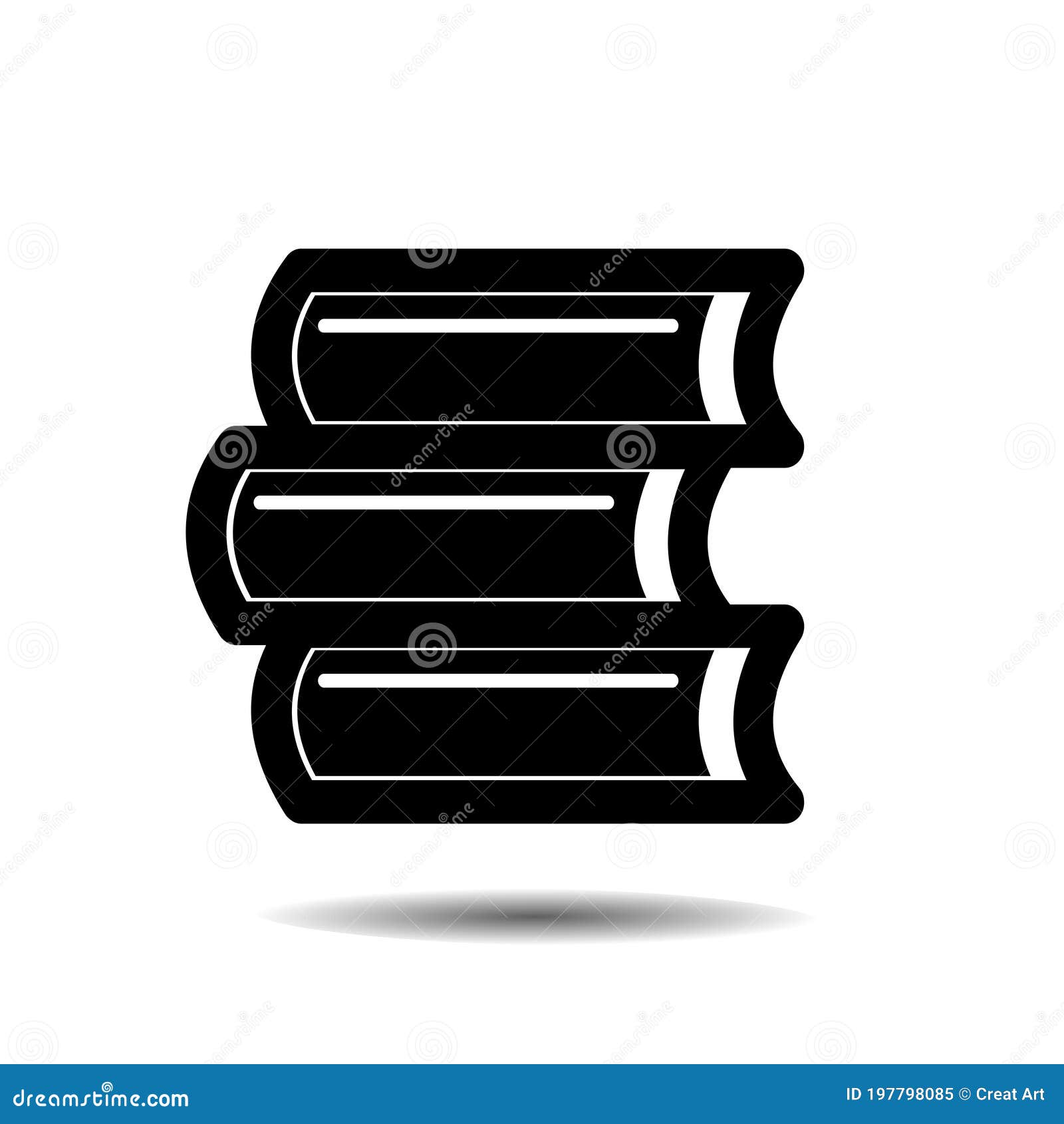 Books In Box Icon In Cartoon Style Isolated On White Background ...