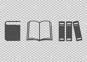 Books Icon Set with Transparent Background. Opened Book. Side View or ...