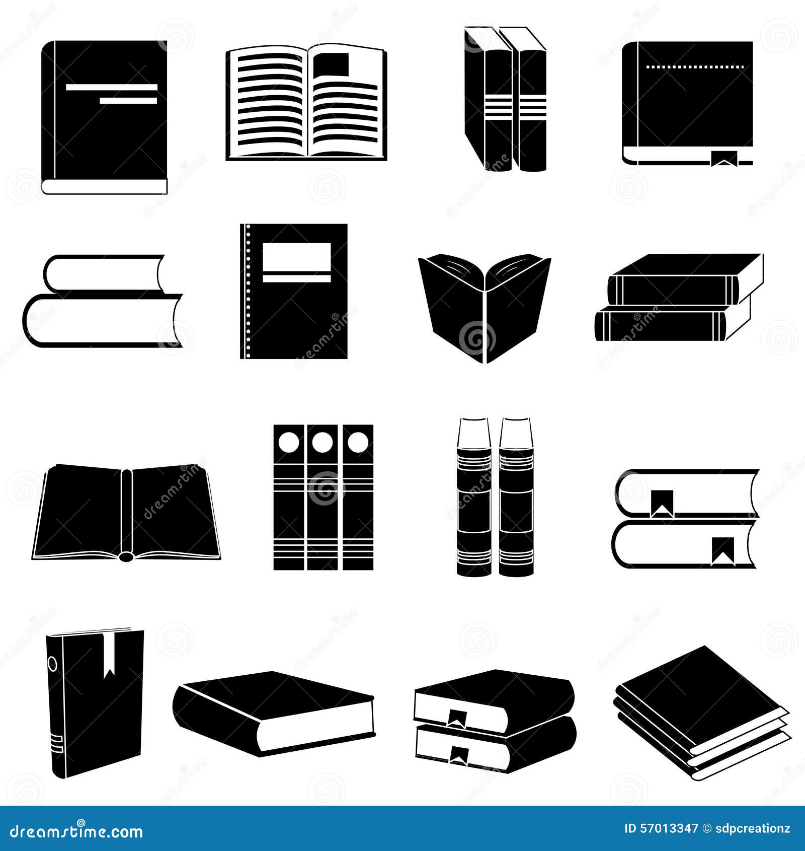 Books icons set stock vector. Illustration of school - 57013347