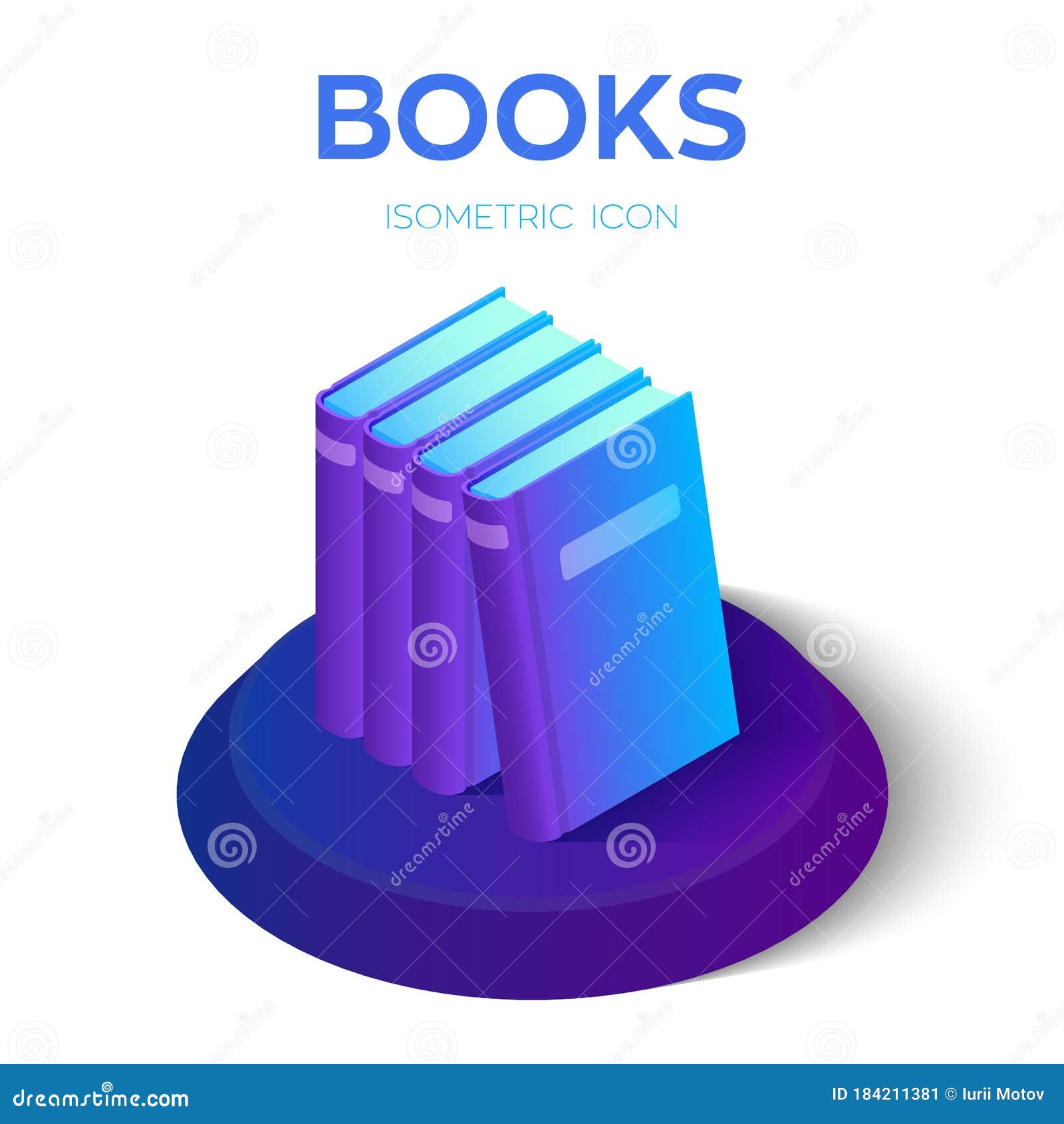 Books Isometric Icon. Stack of Books Isolated on White Background for ...