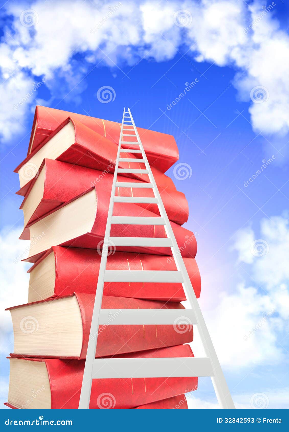 Books and ladder stock illustration. Illustration of heap - 32842593