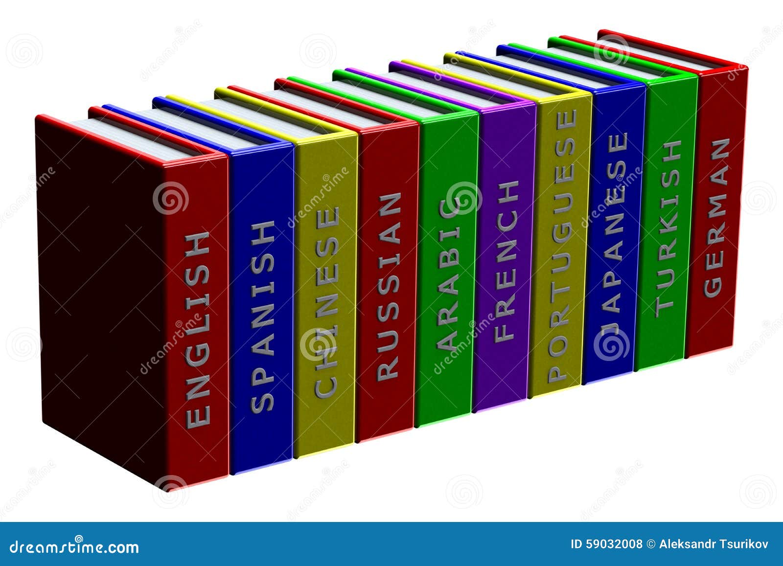 Books Languages Isolated On White Background Stock Illustration - Image ...