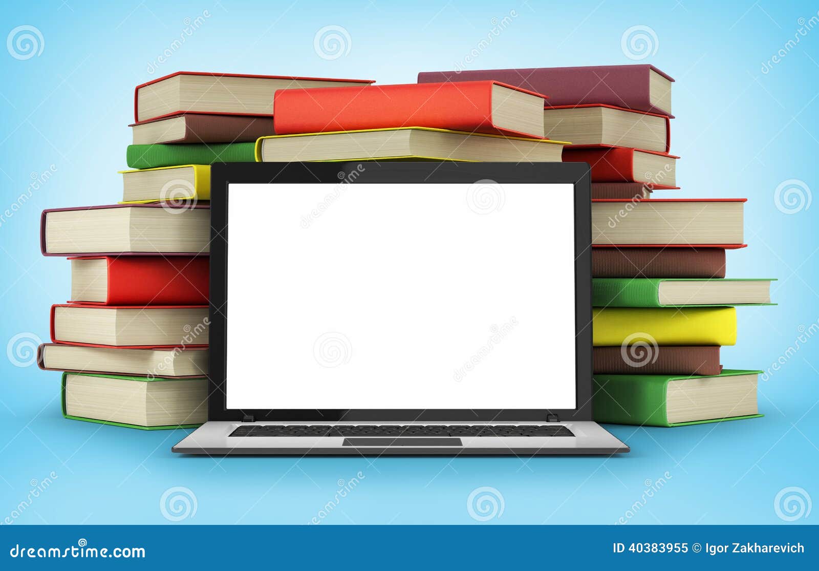 Books and laptop stock image. Image of computer, library - 40383955
