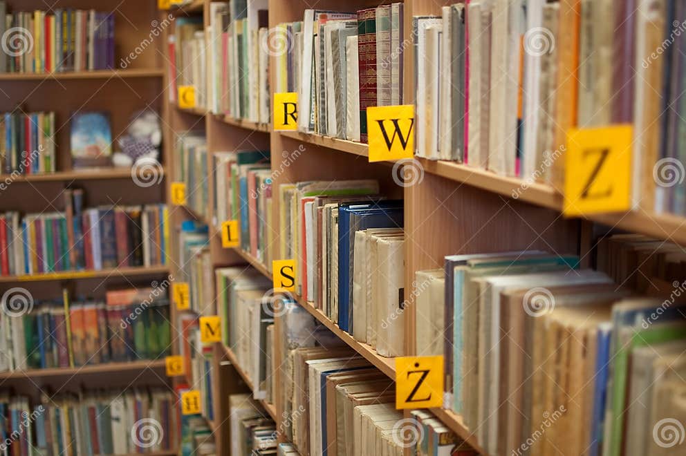 Books in library stock image. Image of collection, bookshelf - 9411855