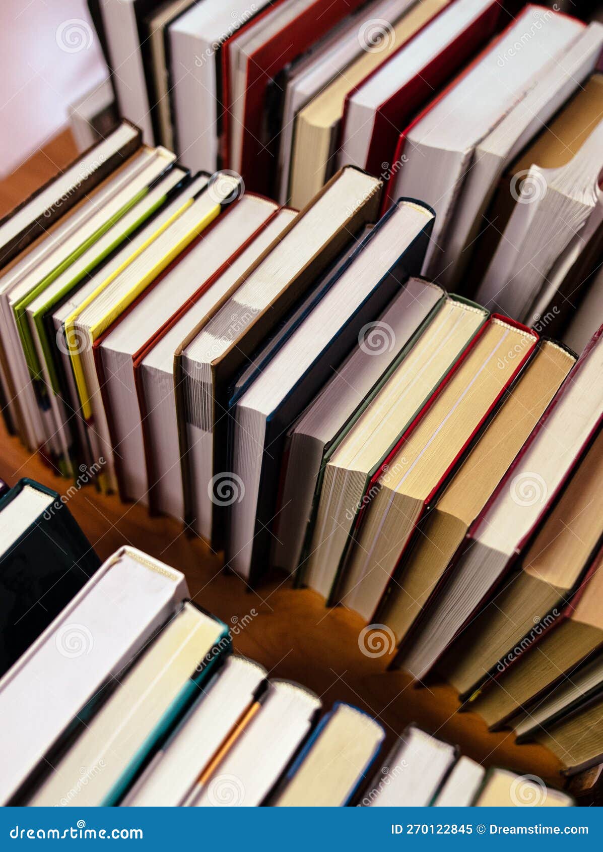 Books in the Library. Close-up Stock Image - Image of background ...