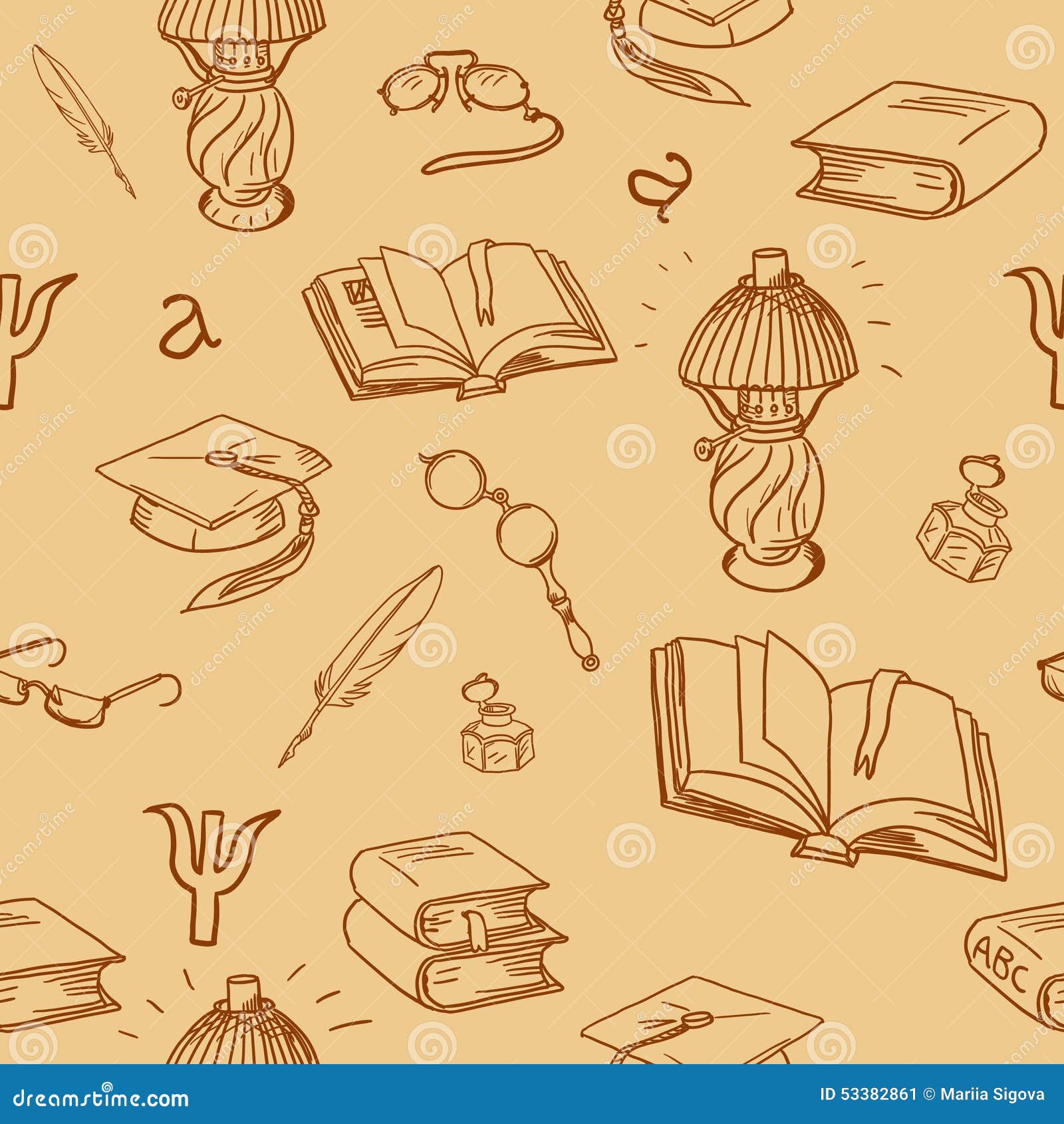 Books Library Seamless Pattern. Reading Background Stock Vector ...