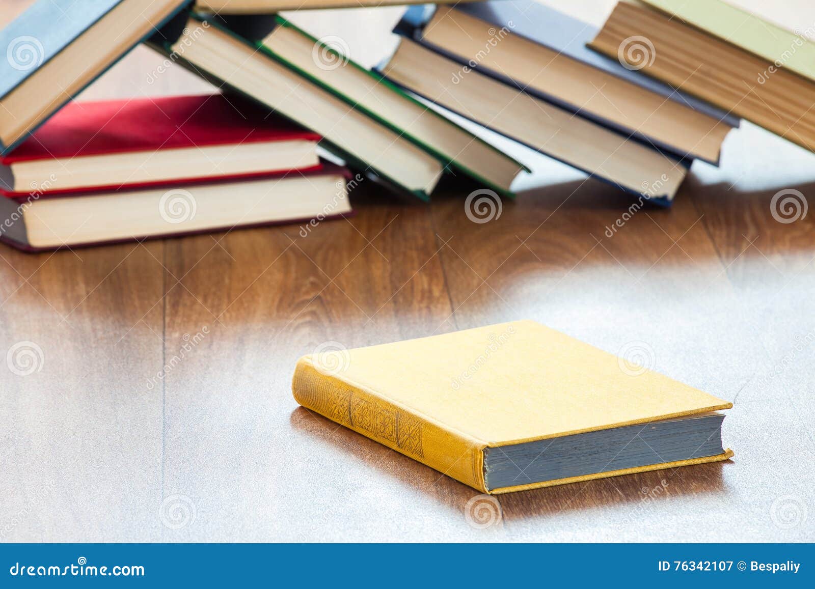 Books Lie on a Wooden Table. Stock Image - Image of information, retro ...