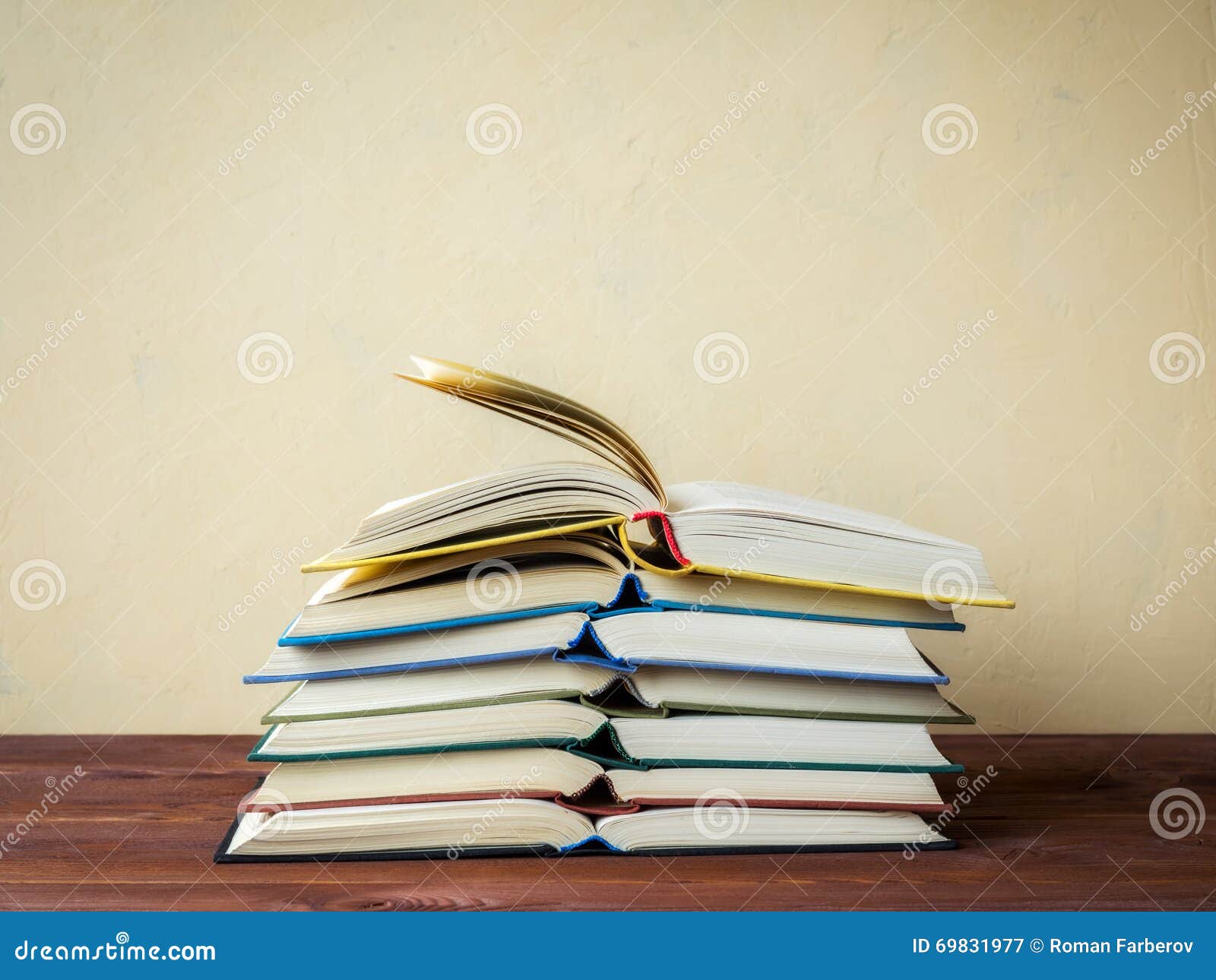 Books lying on the table stock image. Image of learning - 69831977