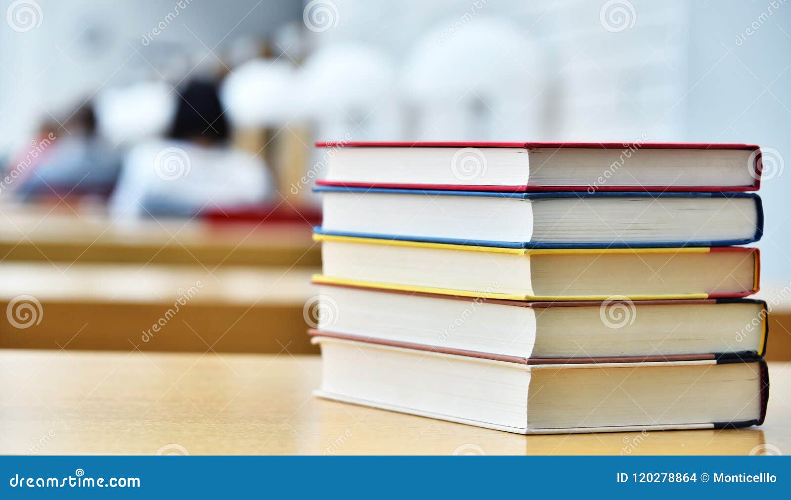 Books Lying on the Table in the Public Library Stock Photo - Image of ...