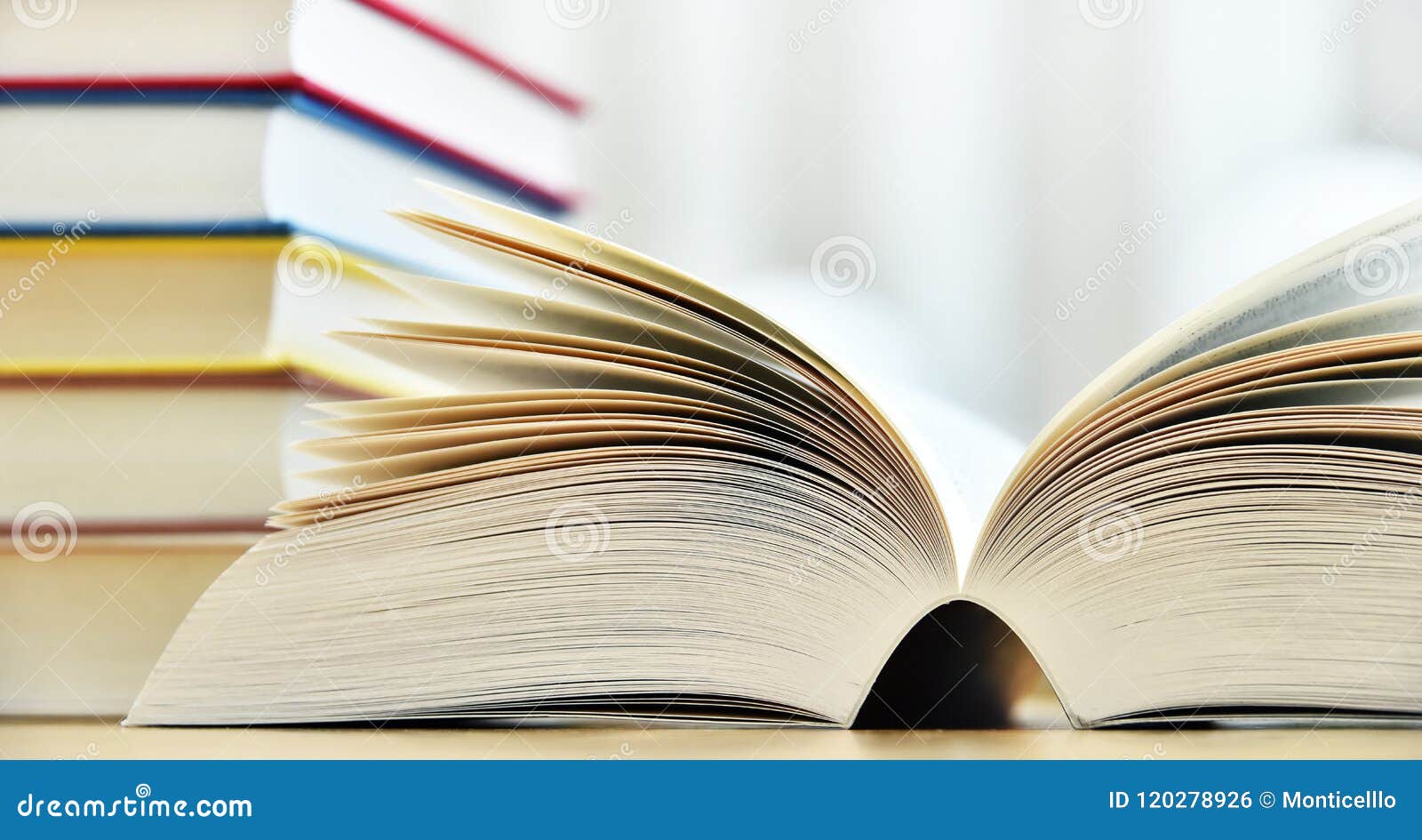 Books Lying on the Table in the Public Library Stock Photo - Image of ...