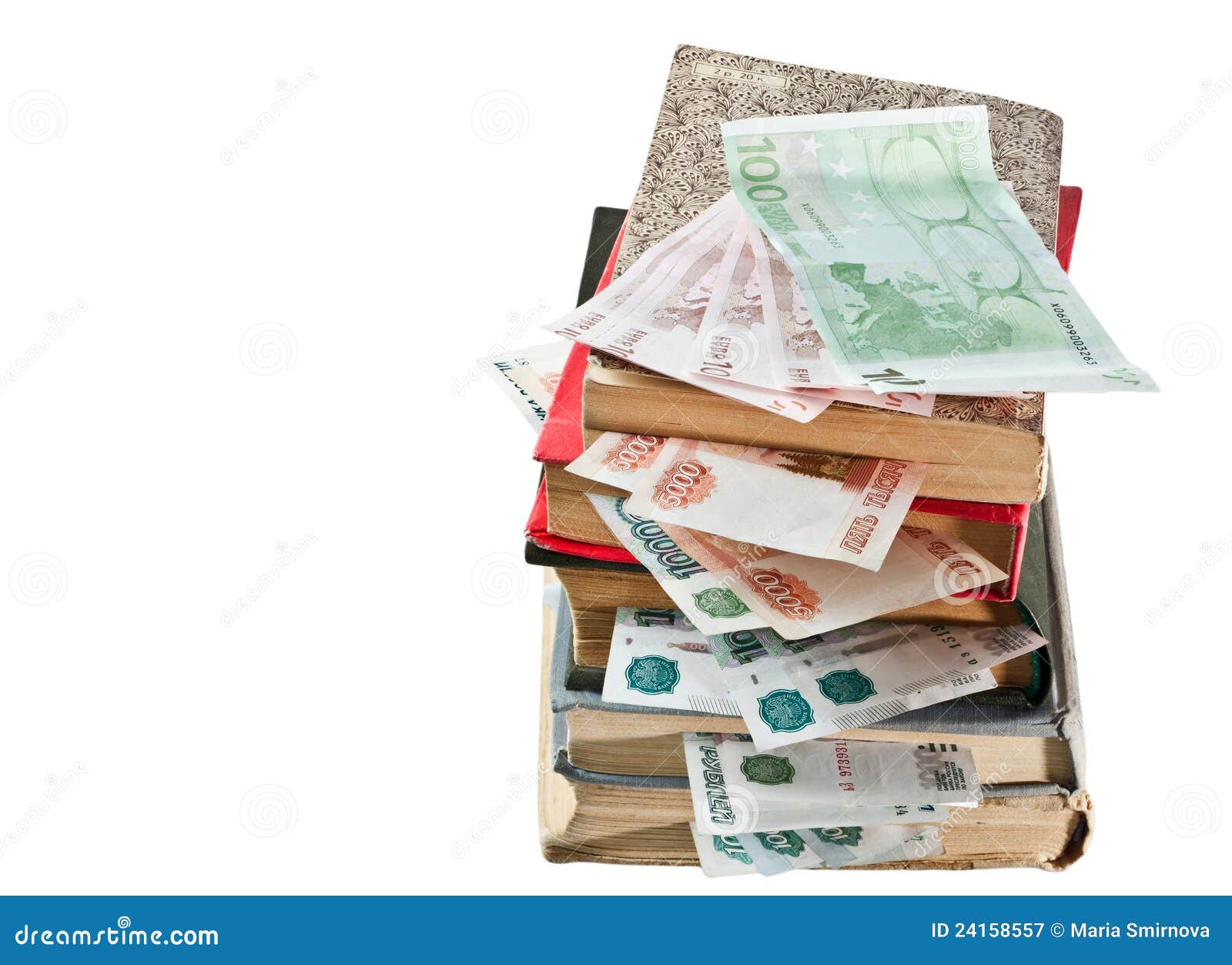 Books with the money stock image. Image of currency, books - 24158557