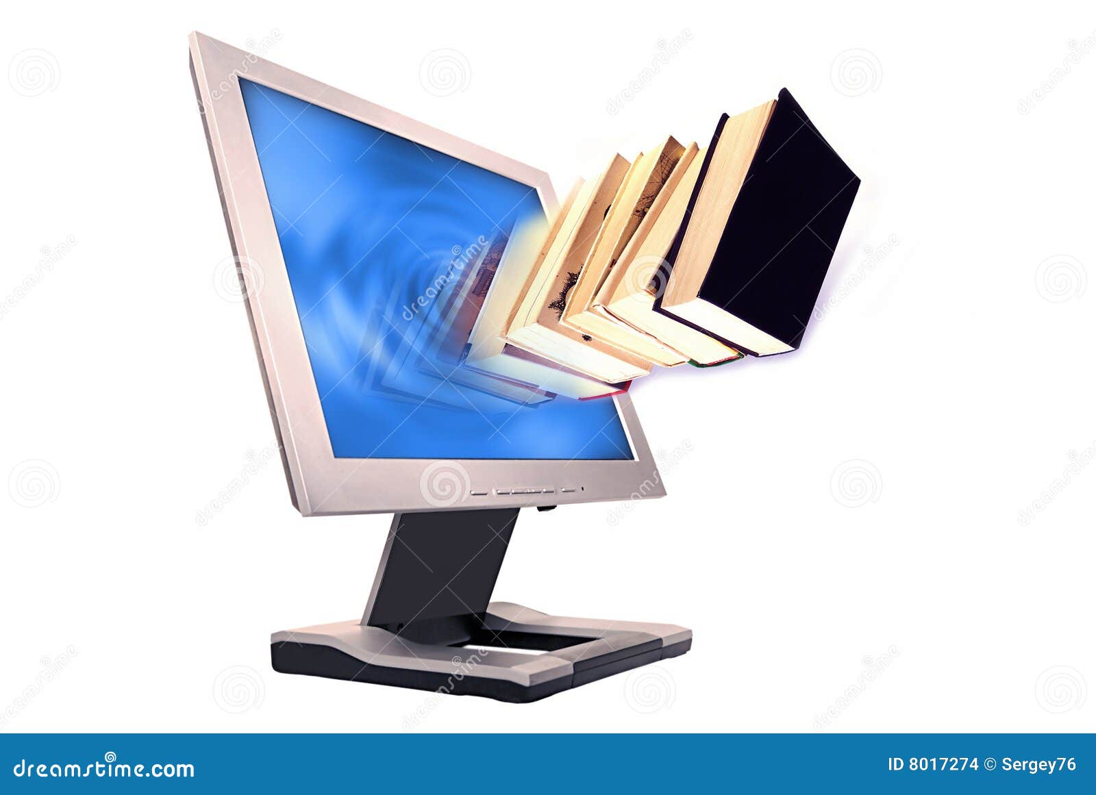 Books and monitor stock photo. Image of science, paper - 8017274