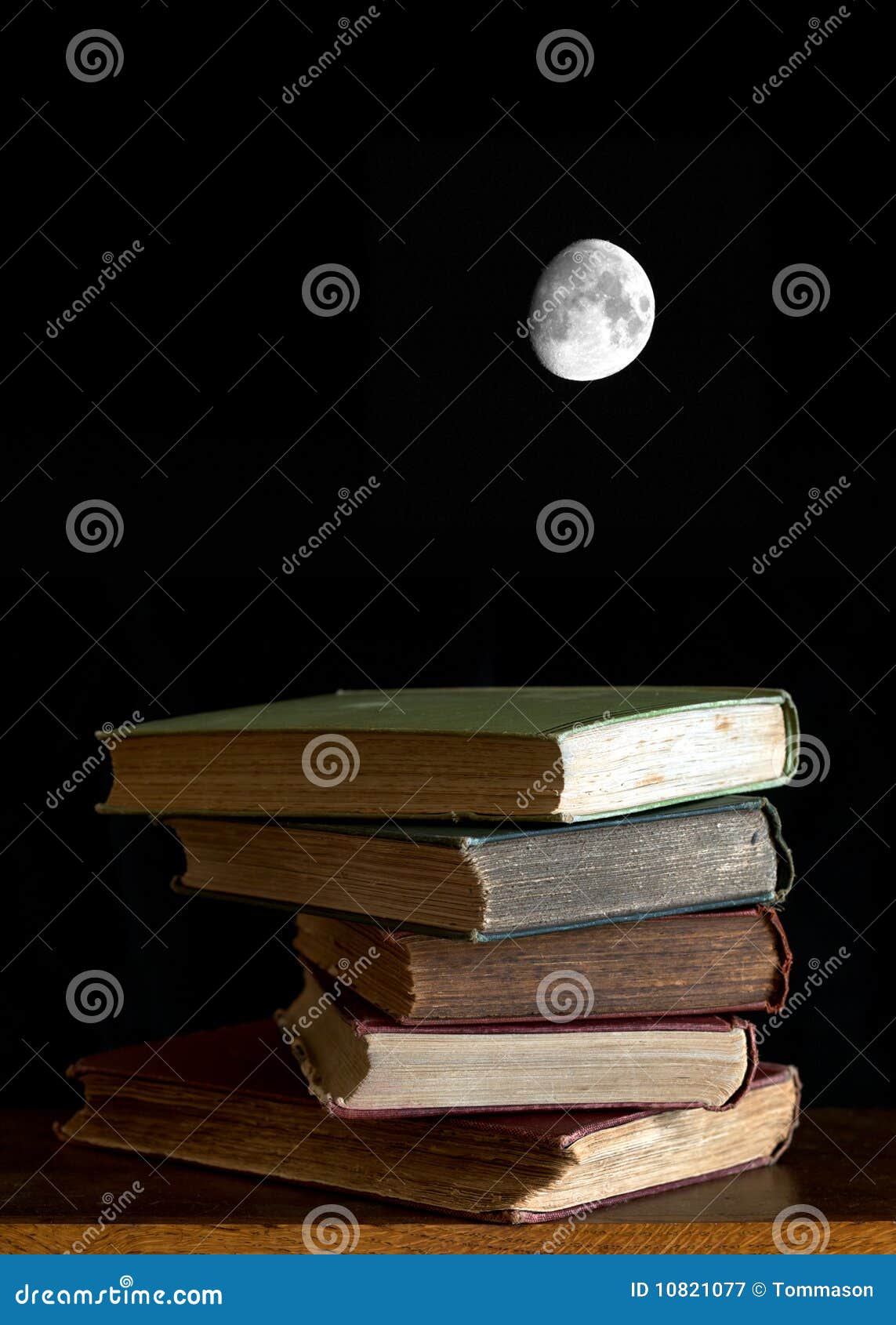 Books and Moon stock image. Image of education, reading - 10821077