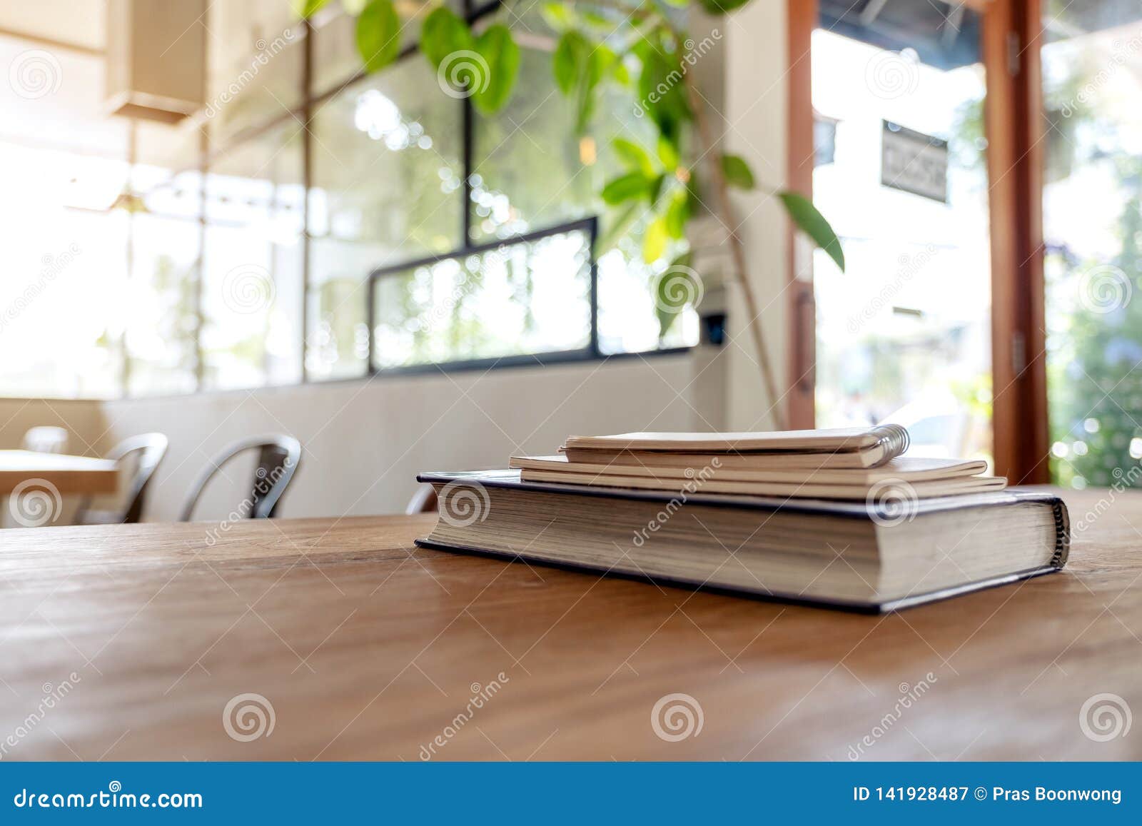 Books and Notebooks on the Table Stock Image - Image of design ...