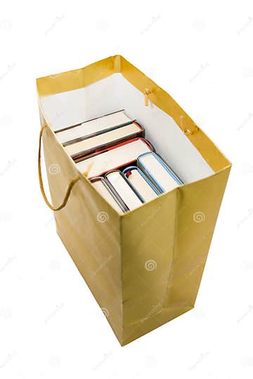 Books in Paper Bag stock photo. Image of books, present - 1448884
