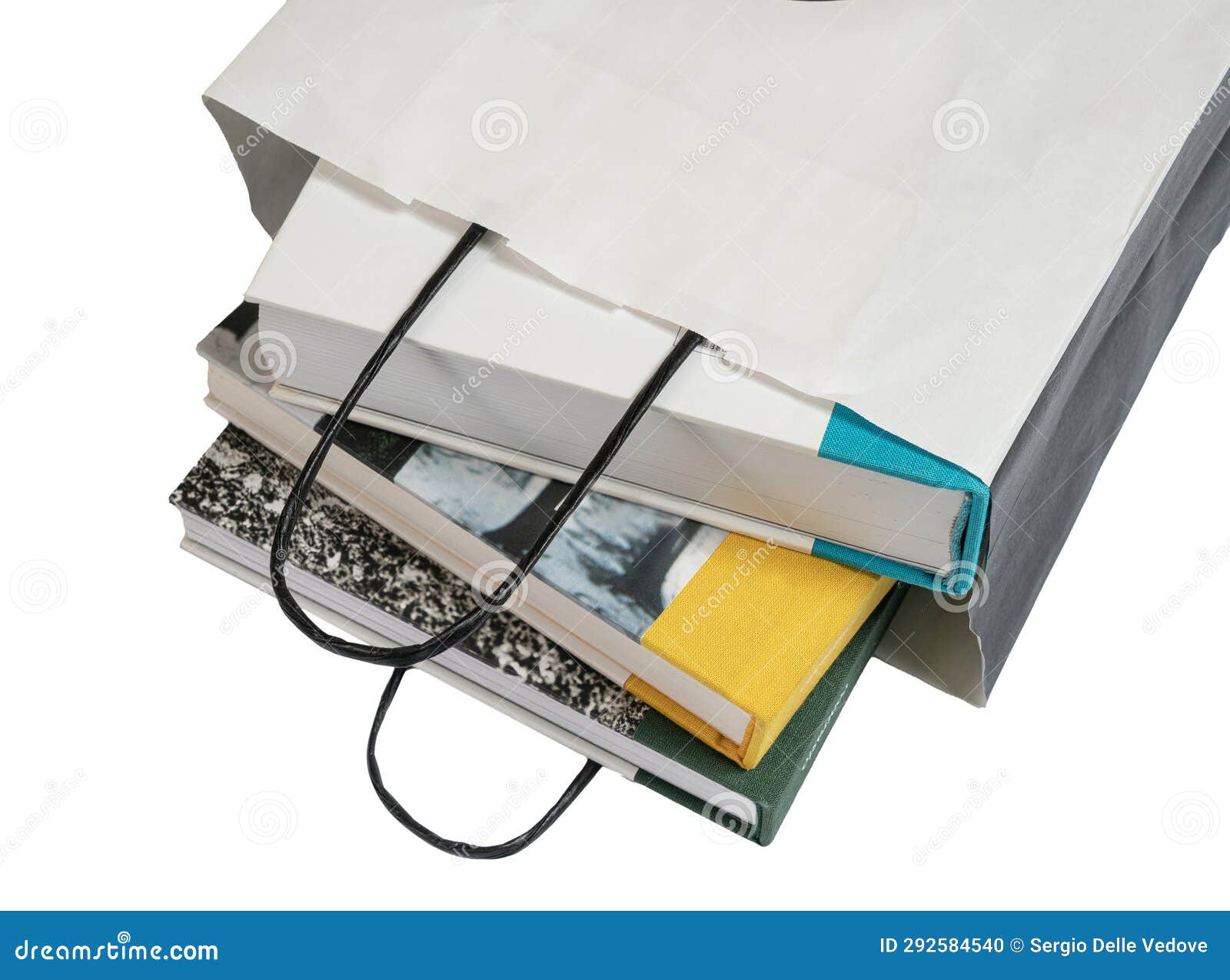Books in a paper pag stock photo. Image of pack, commerce - 292584540