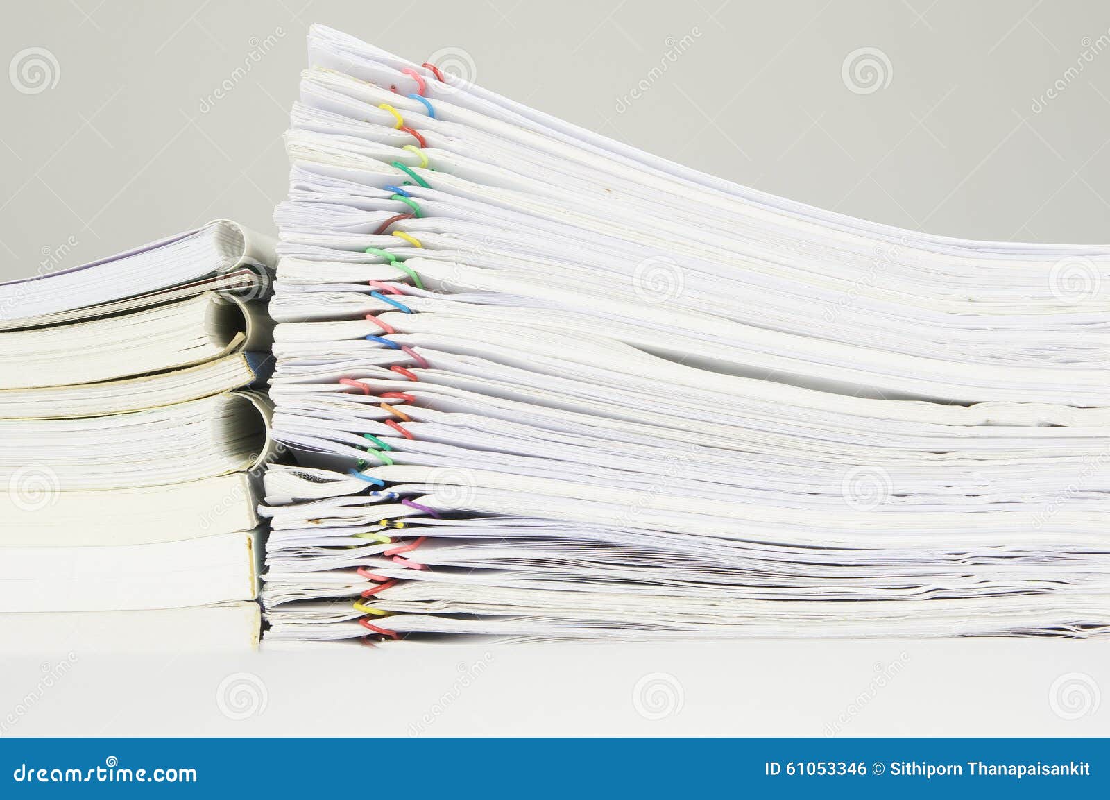 Books with Paper of Report and Paperwork Stock Photo - Image of ...