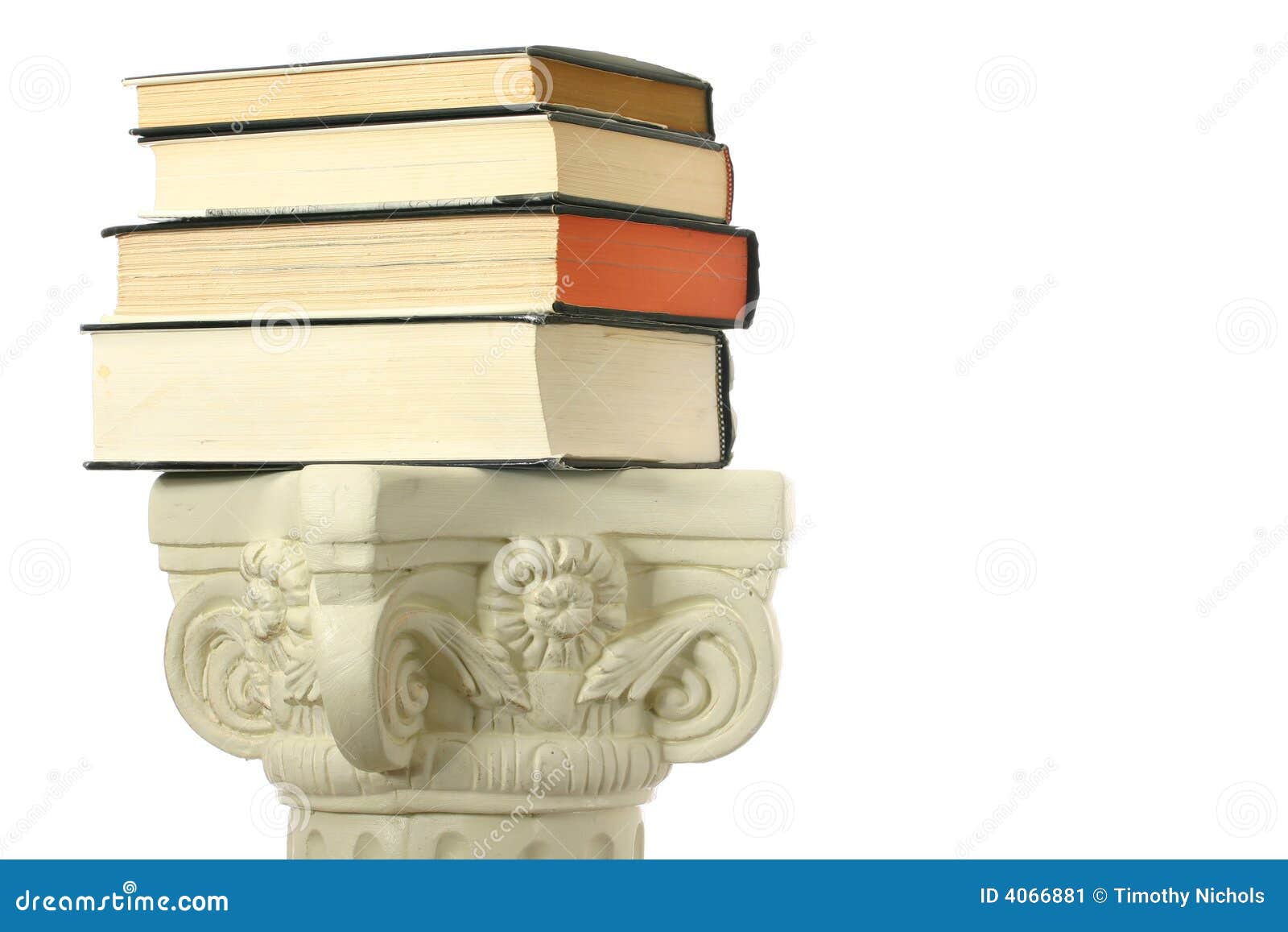 Books on pedestal stock image. Image of college, textbook - 4066881