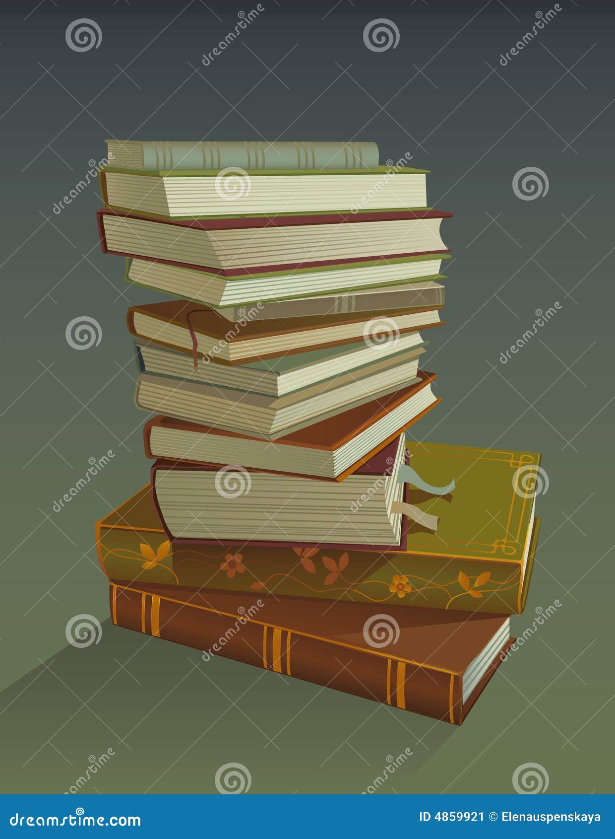 Books pile stock vector. Illustration of literature, knowledge - 4859921