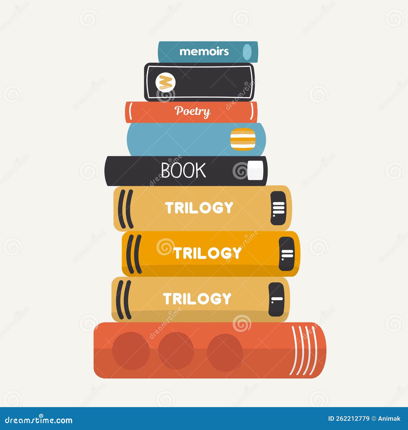 Books Pile, Stack. Flat Style, Vector Hand Draw Concept Stock Vector ...