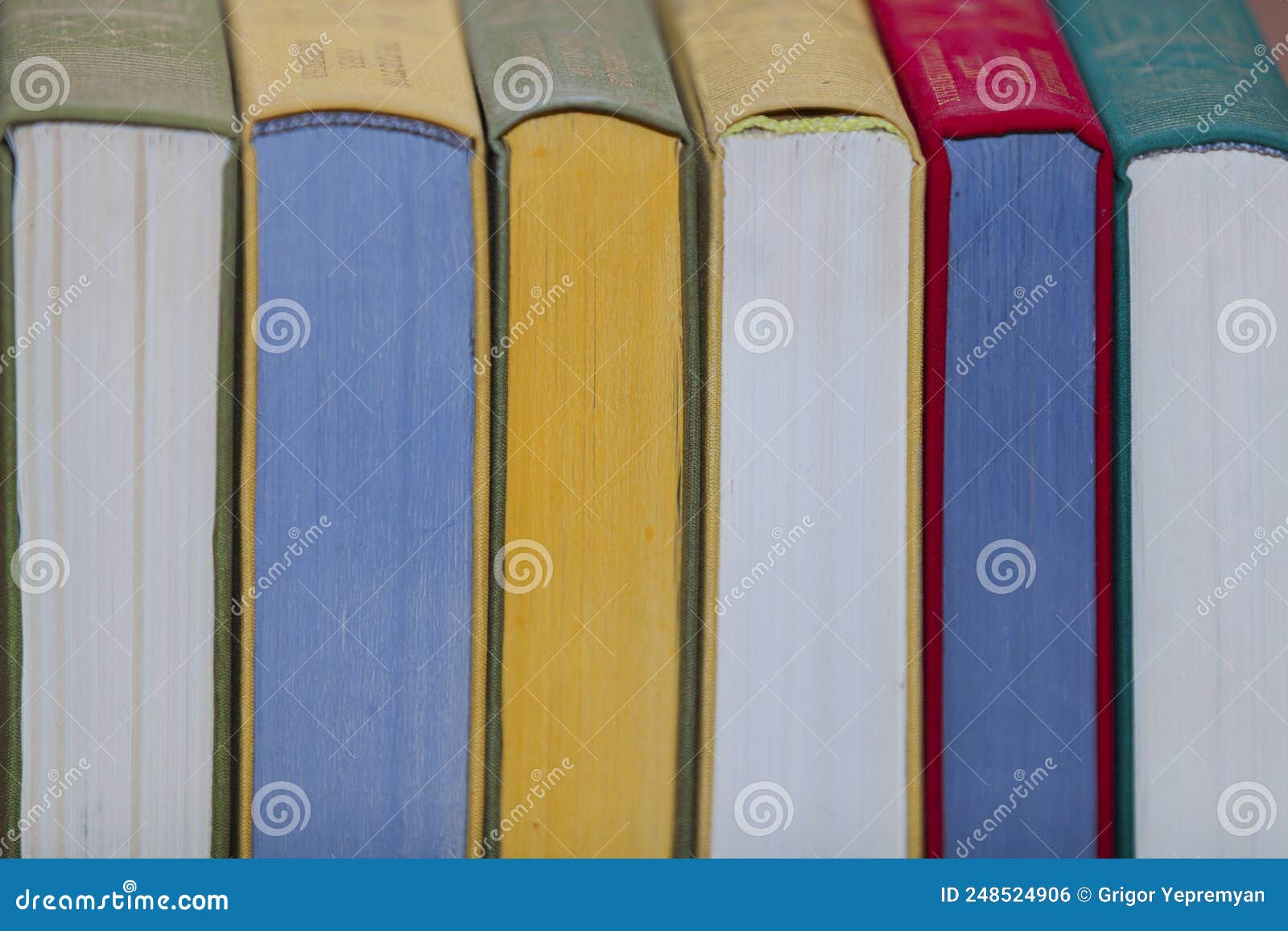 Books Piled Up on the Library Table. Stock Photo - Image of reading ...