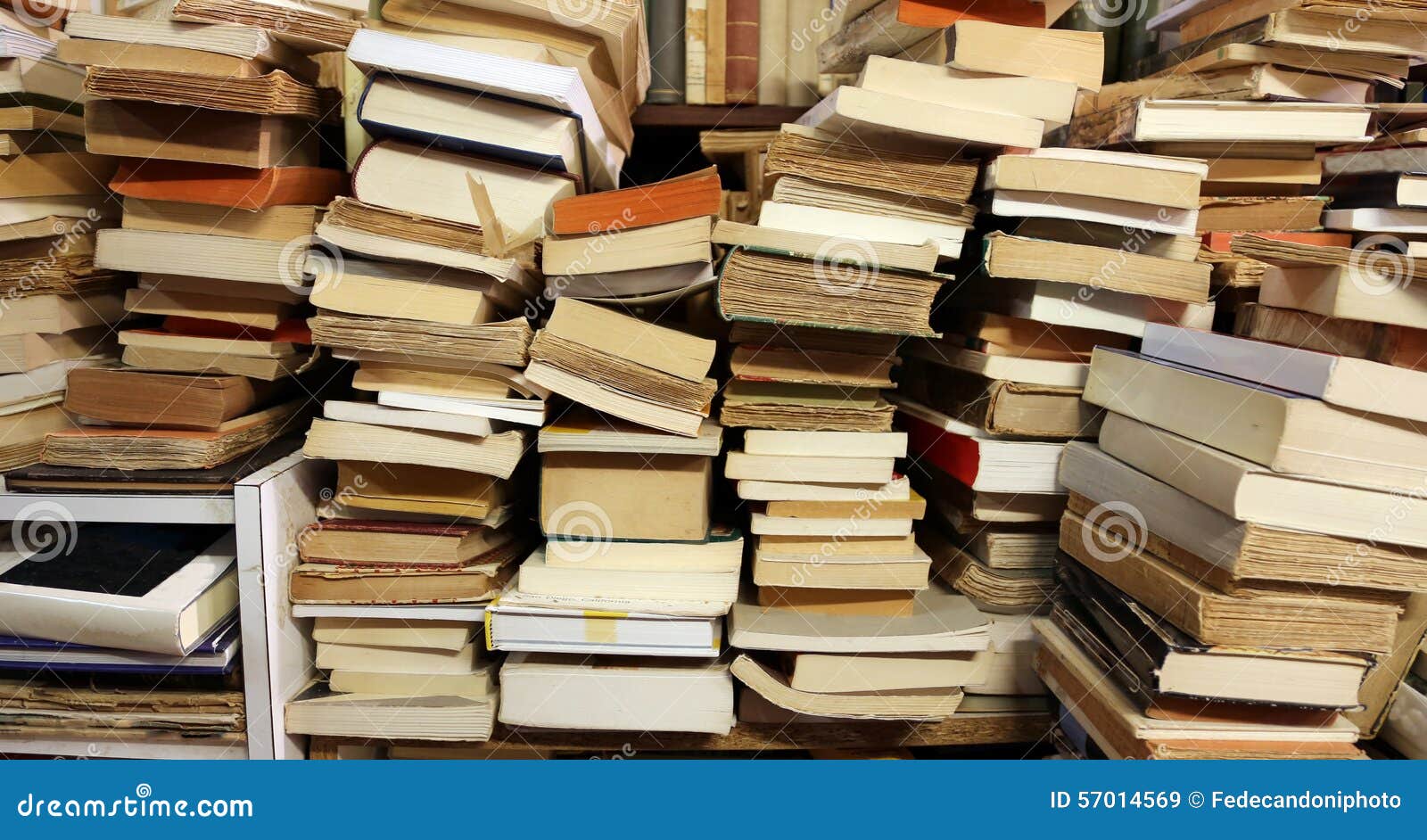 Books Piled Up for Sale in the Great Library Stock Image - Image of ...