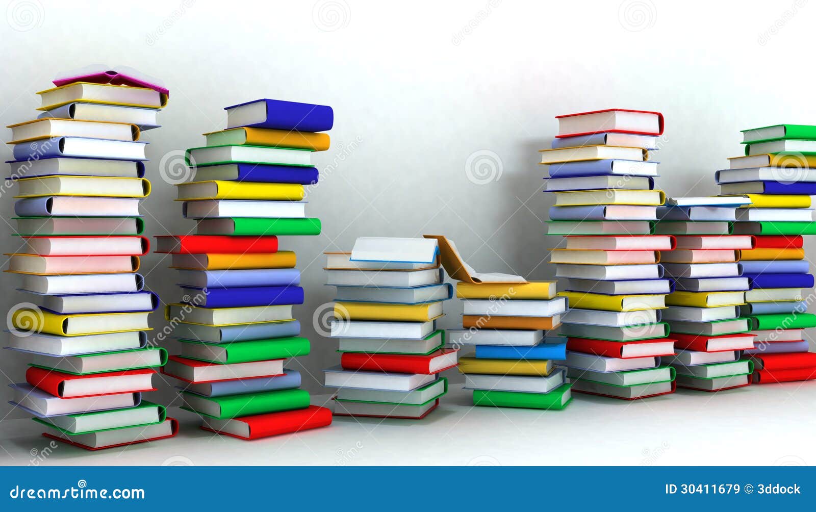 Books piles and wall stock illustration. Illustration of paper - 30411679
