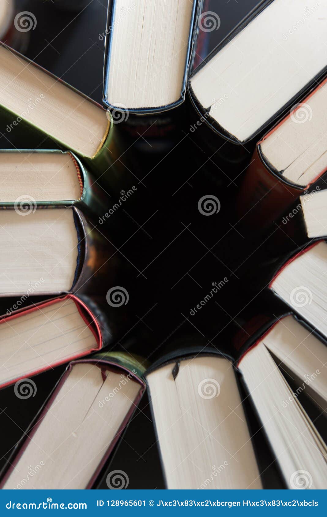 Books Placed Back To Back in a Circle Stock Image - Image of fiction ...
