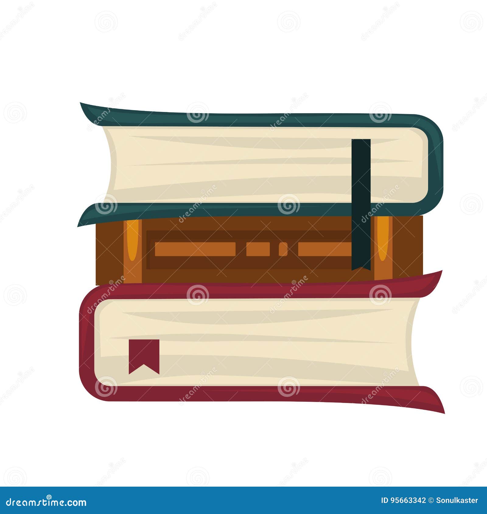 Books placed in roll stock vector. Illustration of page - 95663342