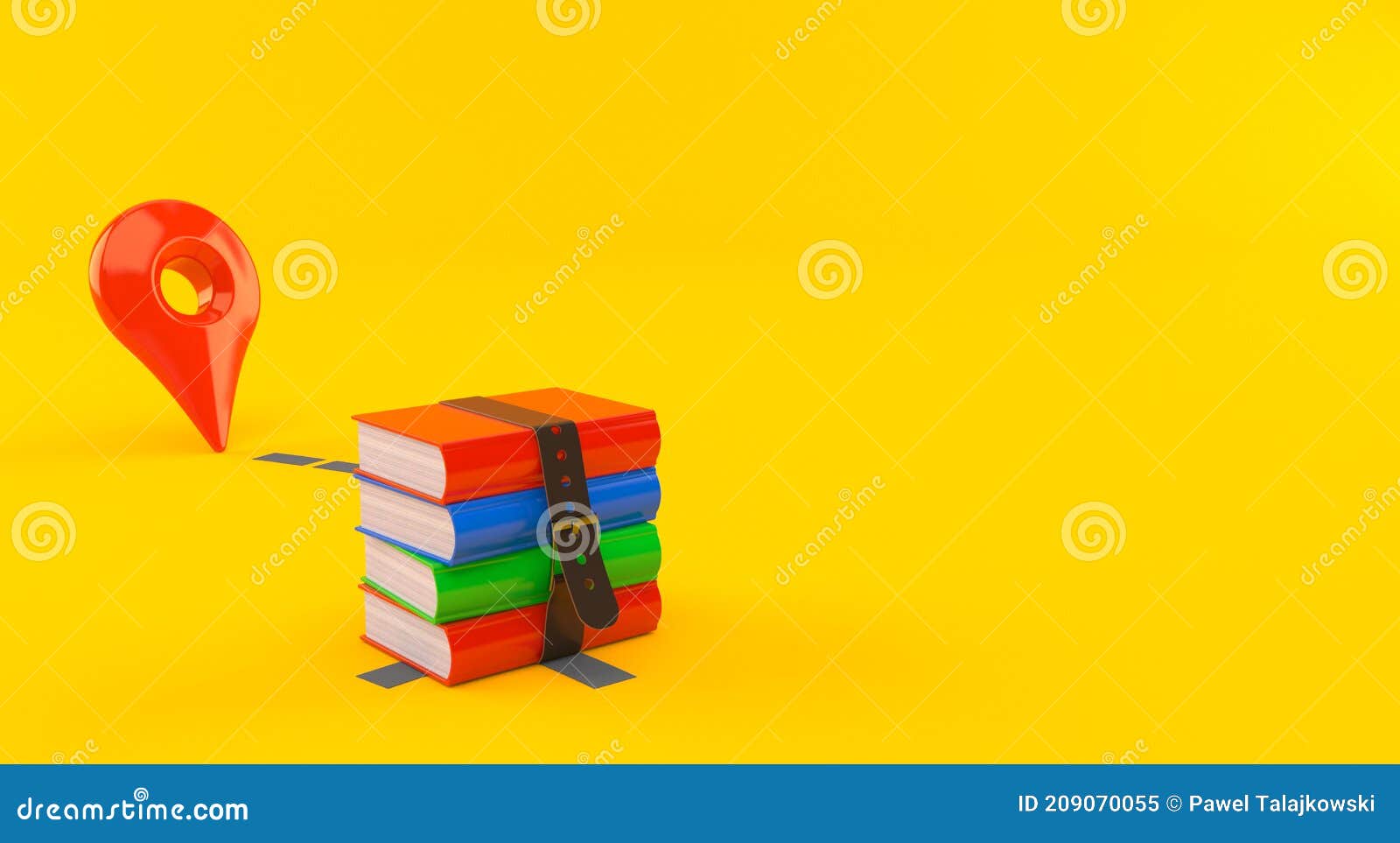 Books with position marker stock illustration. Illustration of learn ...