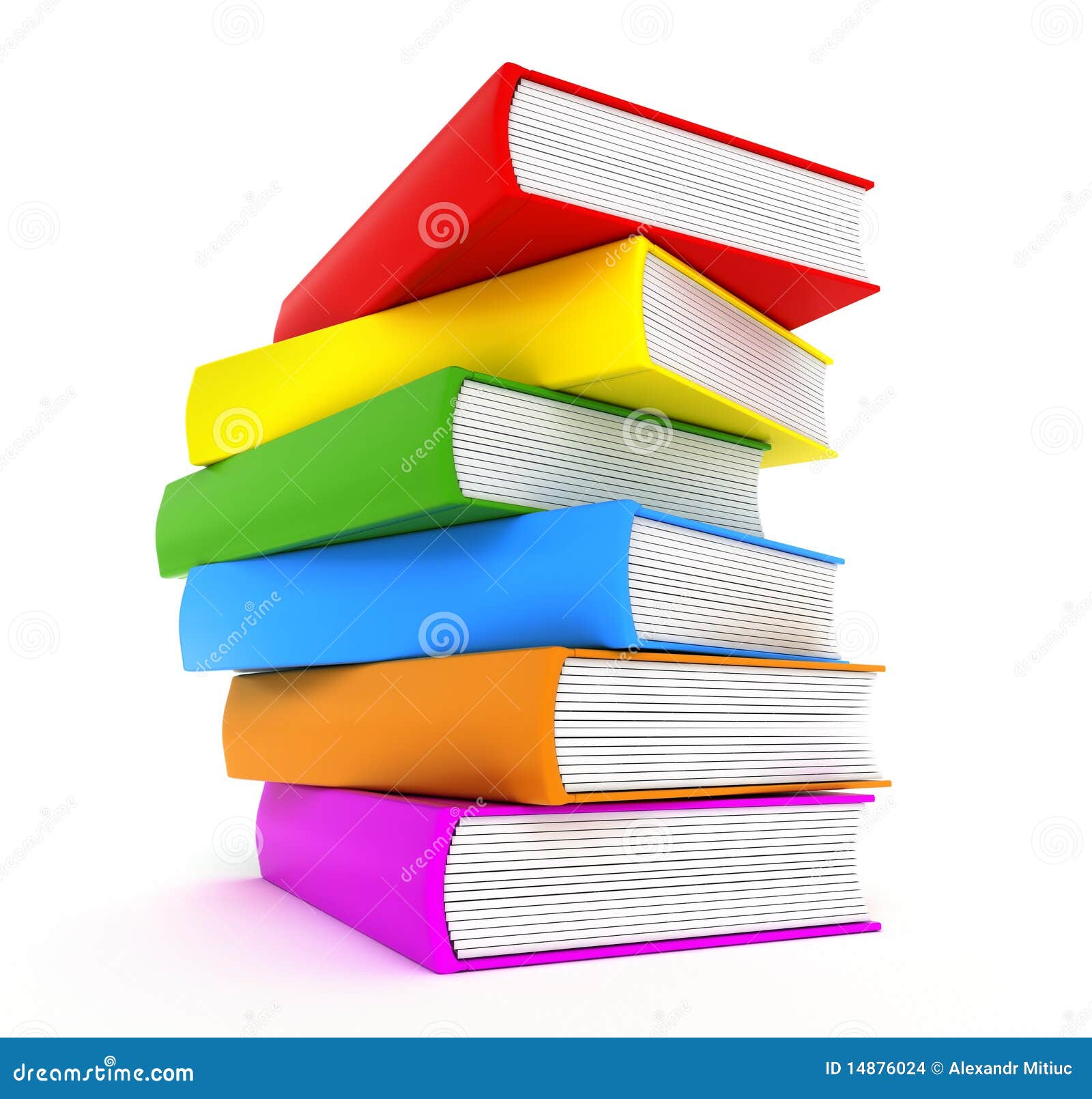 Books rainbow over white stock illustration. Illustration of expertise ...