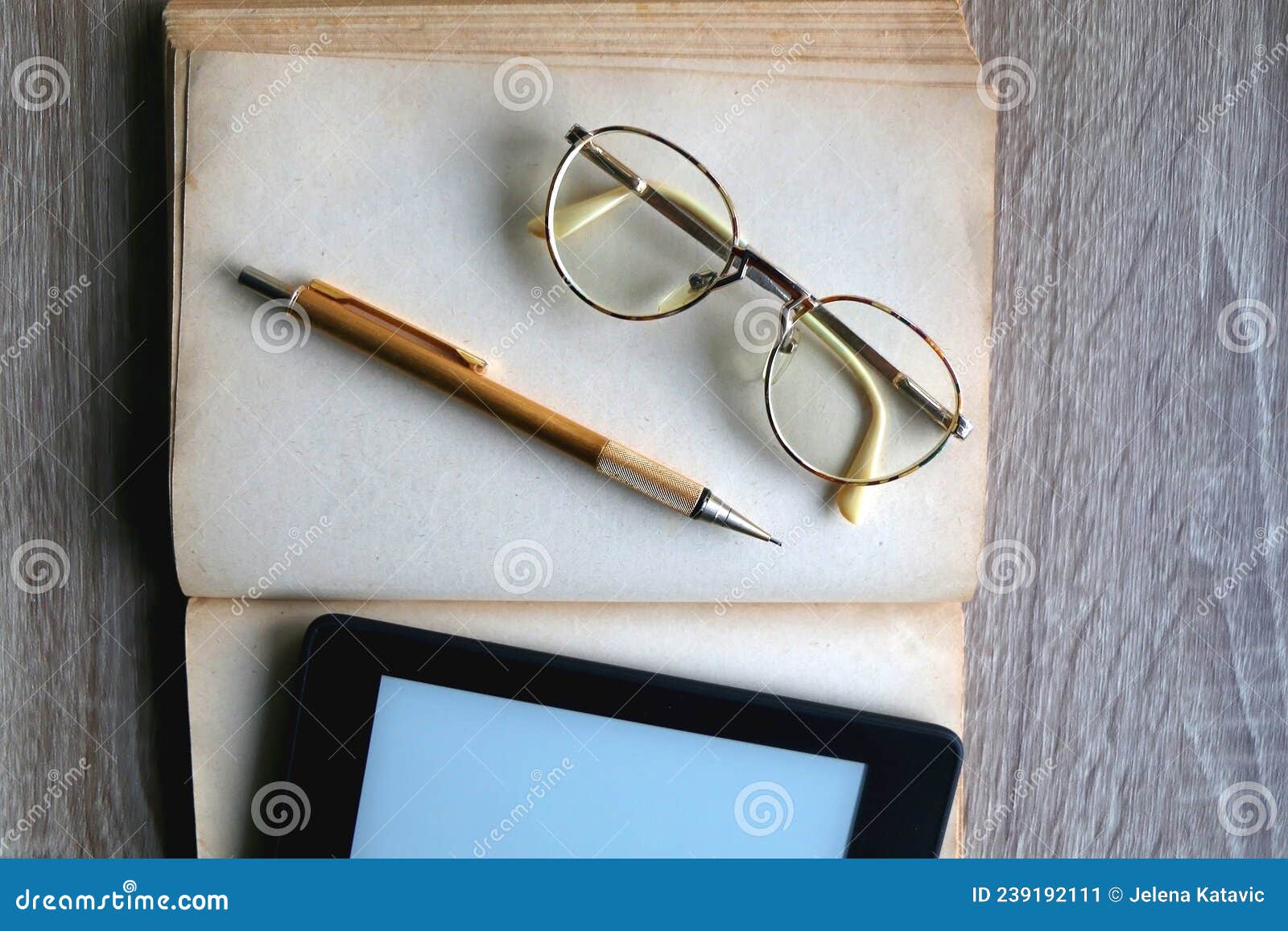 Books, Reading Glasses and E-Reader Stock Image - Image of eyeglasses ...