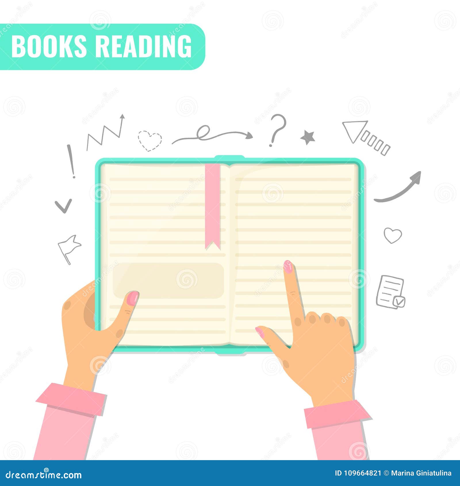 Books Reading, Books Research, Education Concept. Stock Vector ...